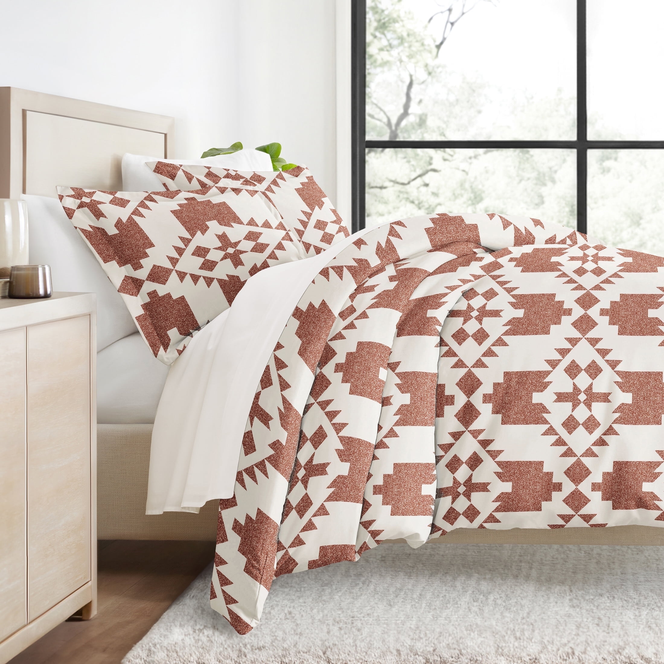 Duvet Covert Set - Ultra Soft - Clay Adobe Diamond Southwestern Boho ...