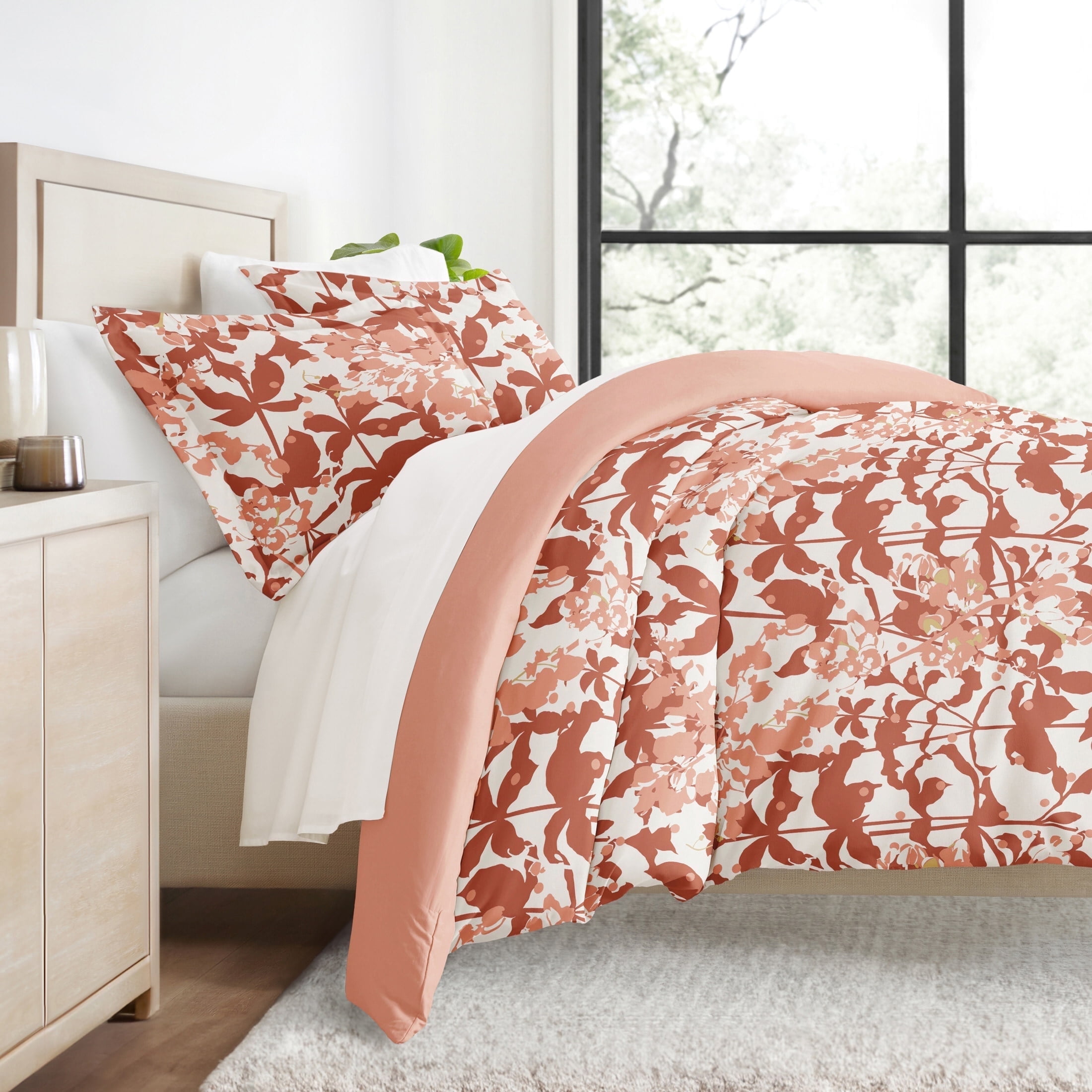 Duvet Covert Set - Ultra Soft - Clay Farmhouse Boho Flower Southwestern ...