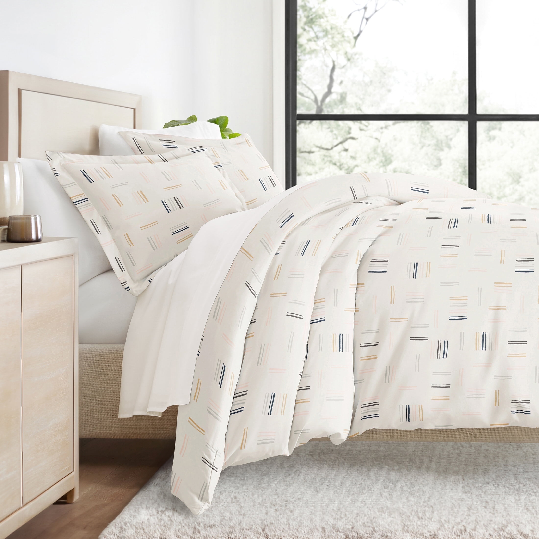 Comfort Canopy - Soft 3 Piece Clay Geometric Duvet Cover Set for Full ...