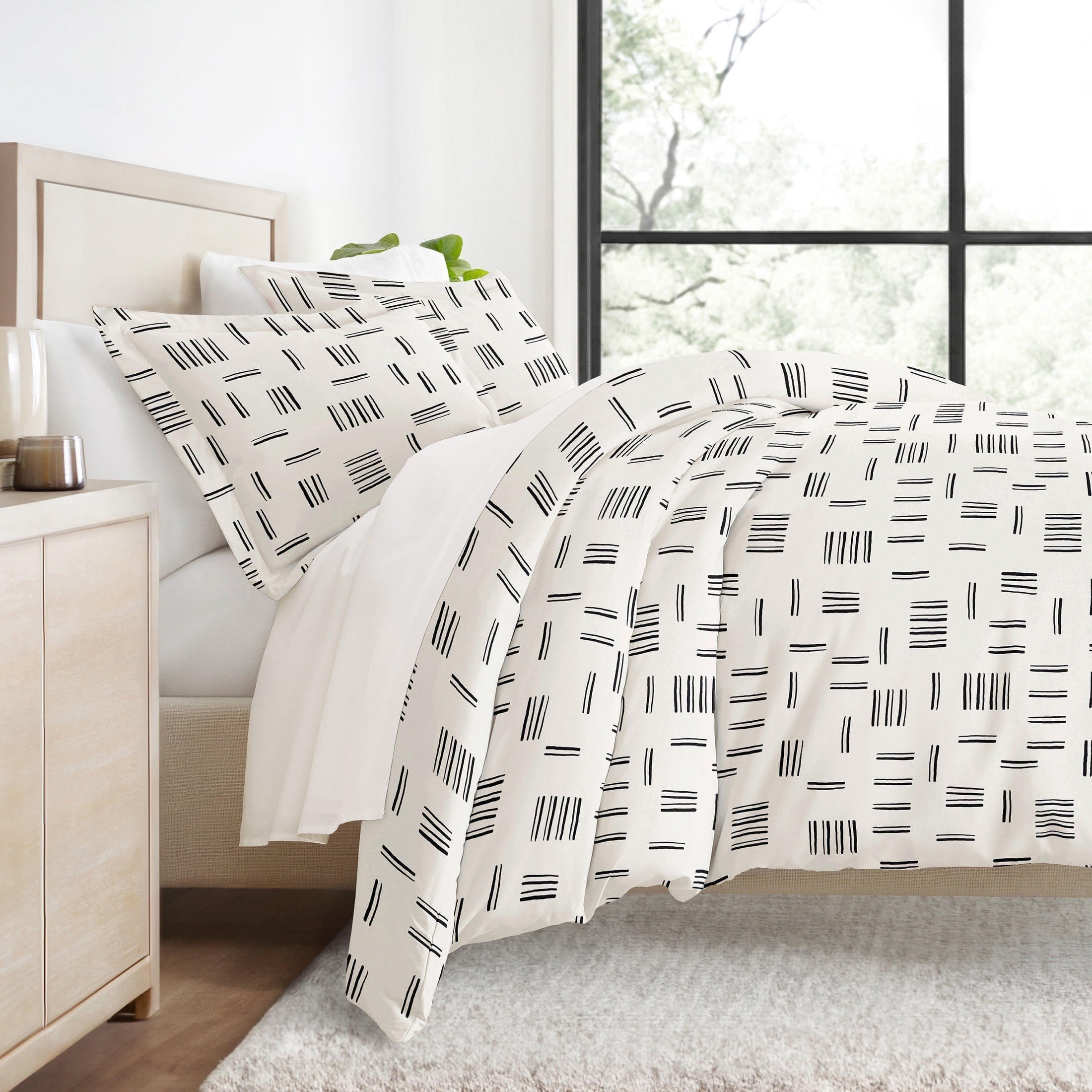 Duvet Covert Set - Ultra Soft - Gray Geometric Dash for King Size ...