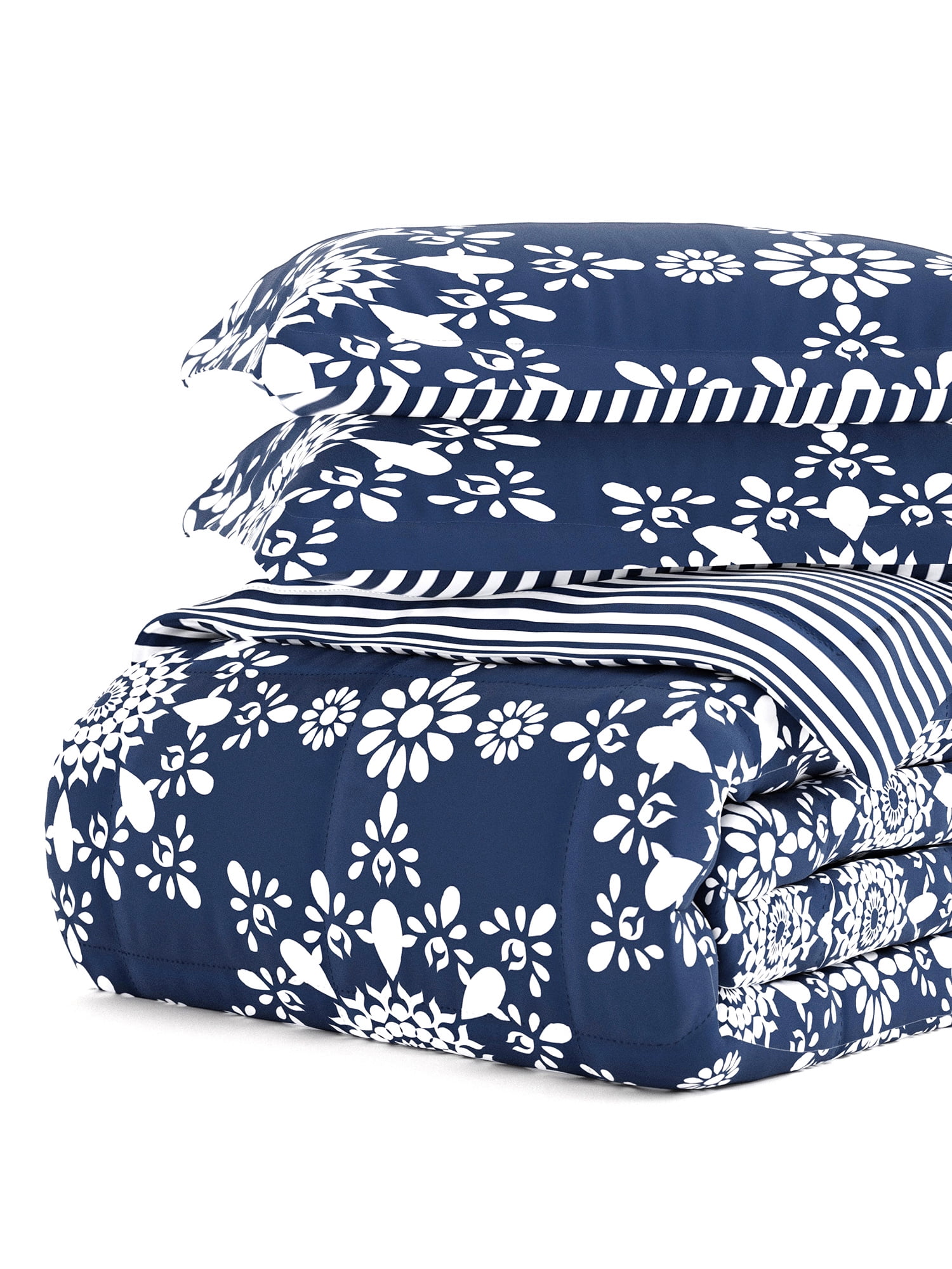 Comfort Canopy - Modern Look 3 Piece Navy Farmhouse Daisy Medallion ...