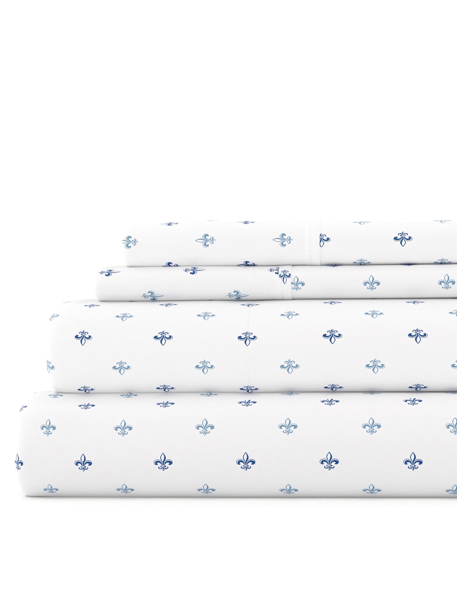 Comfort Canopy - 4 Piece Navy Classic Essentials in Lily Microfiber Bed ...