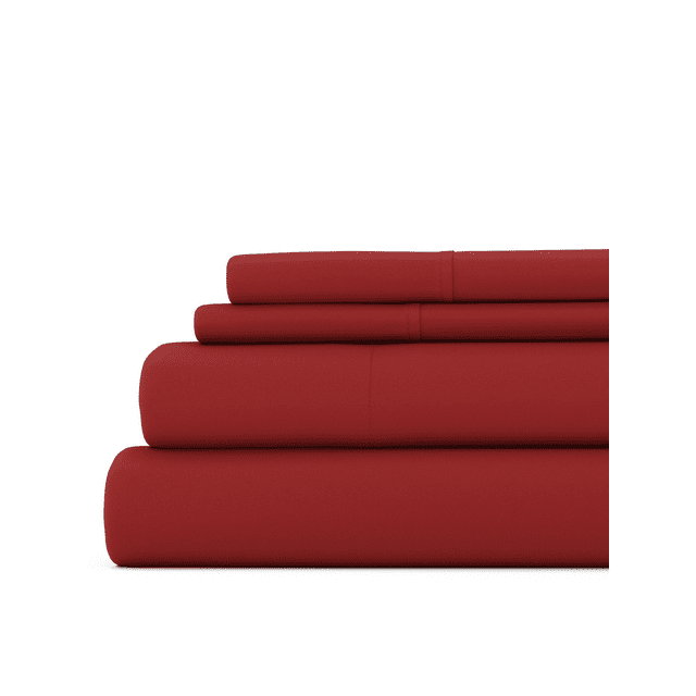 Twin, 4 Piece Solid Bed Sheet Set in Burgundy by Comfort Canopy - Shop ...