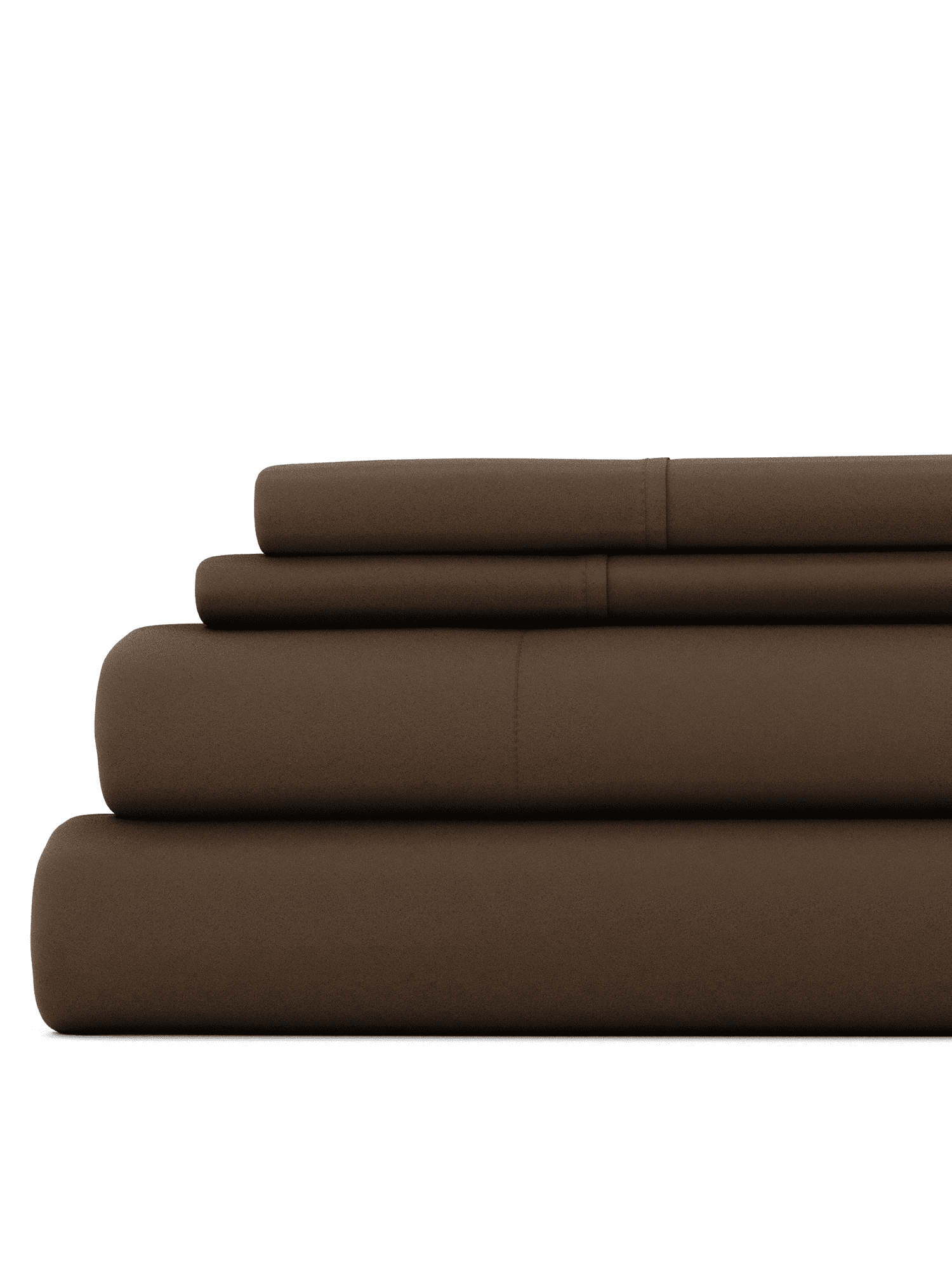 Queen, 4 Piece Solid Bed Sheet Set in Chocolate by Comfort Canopy ...