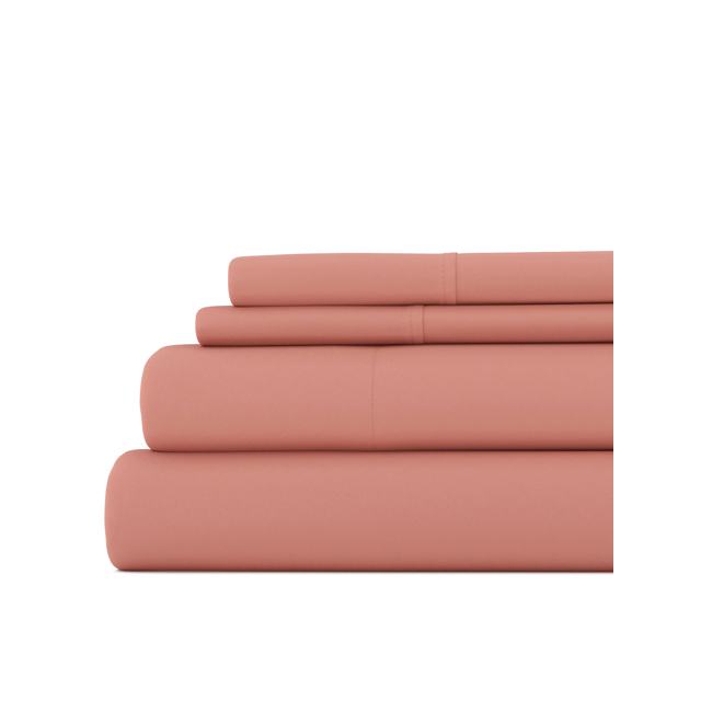 Twin, 4 Piece Solid Bed Sheet Set in Clay by Comfort Canopy - Walmart.com