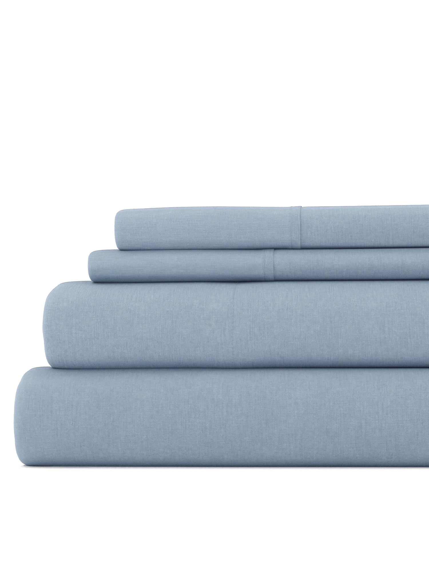 Comfort Canopy - 4 Piece Solid Light Blue Rayon Derived from Bamboo Bed ...