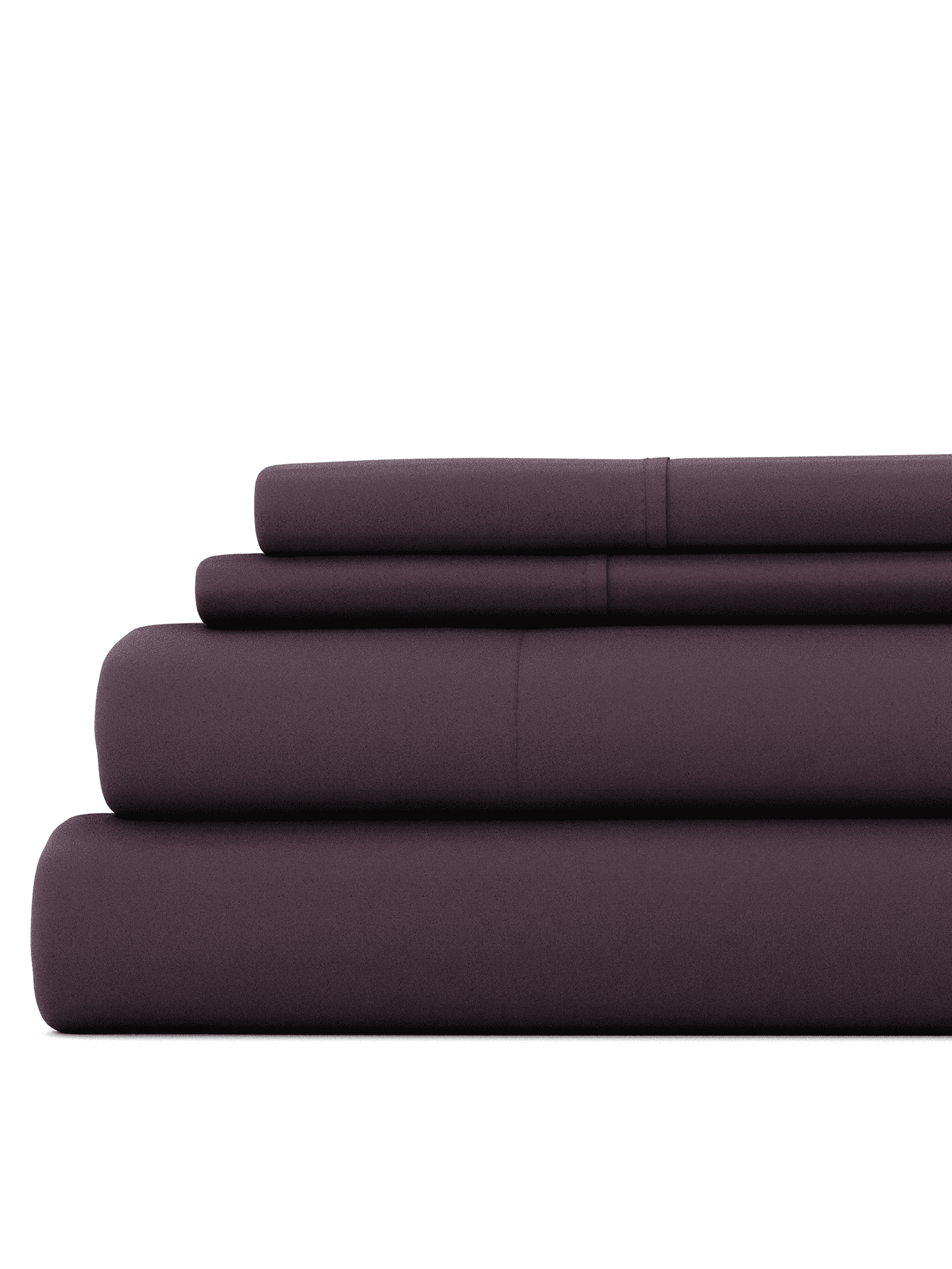 Twin, 4 Piece Solid Bed Sheet Set in Purple by Comfort Canopy - Shop ...