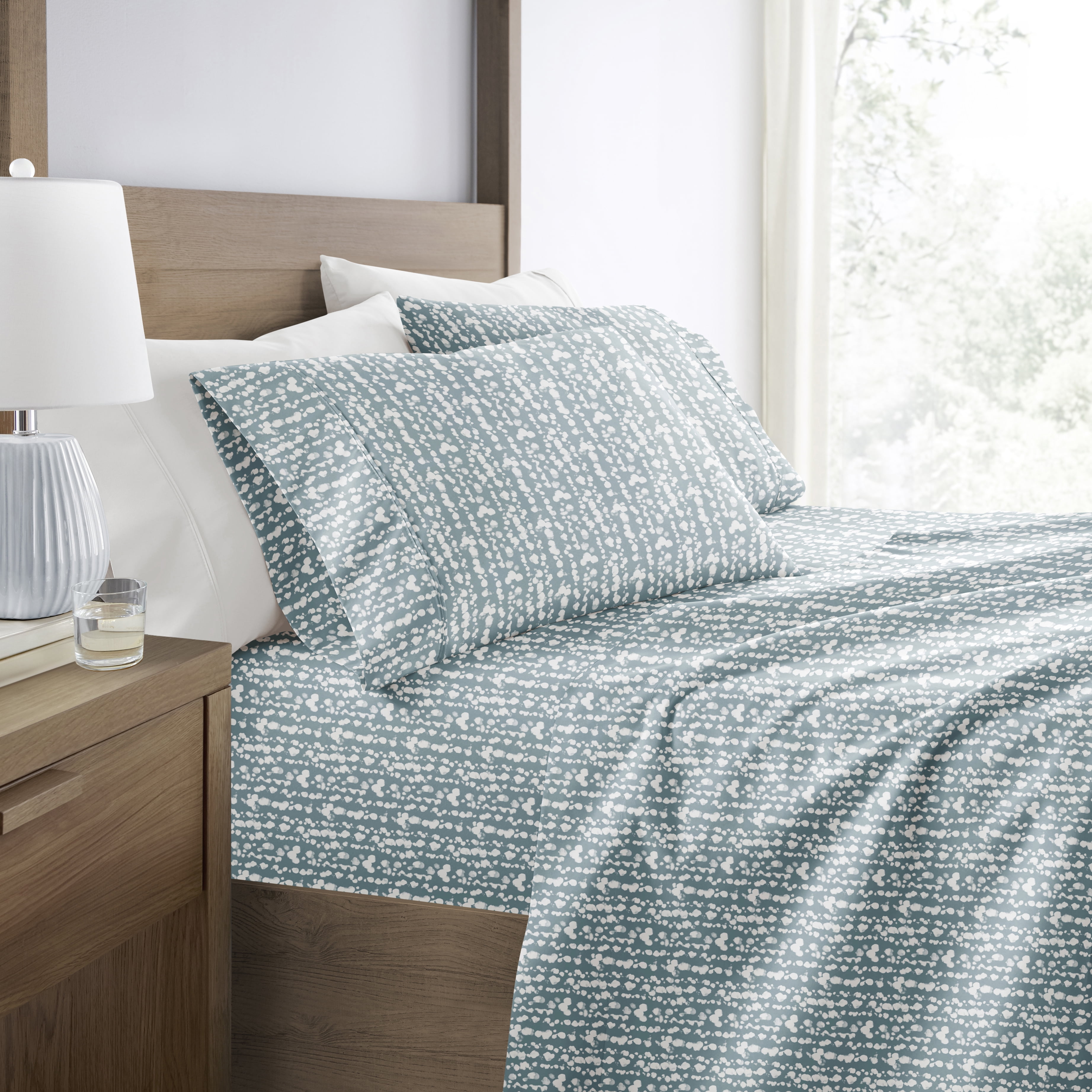 Comfort Canopy 4 Sheet Set Patterned Microfiber Ultra Soft Bedding in ...