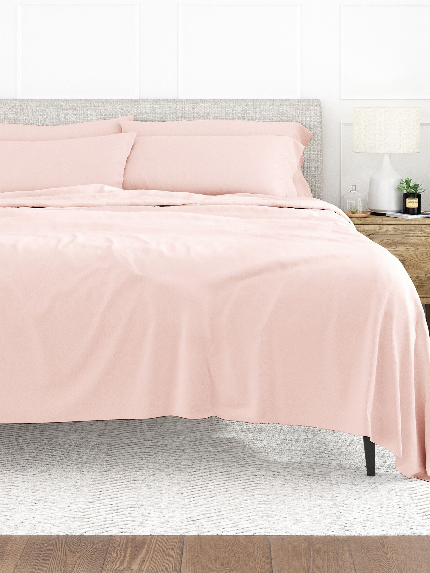 Comfort Canopy - 6 Piece Solid Blush Microfiber Bed Sheets for TwinXL ...