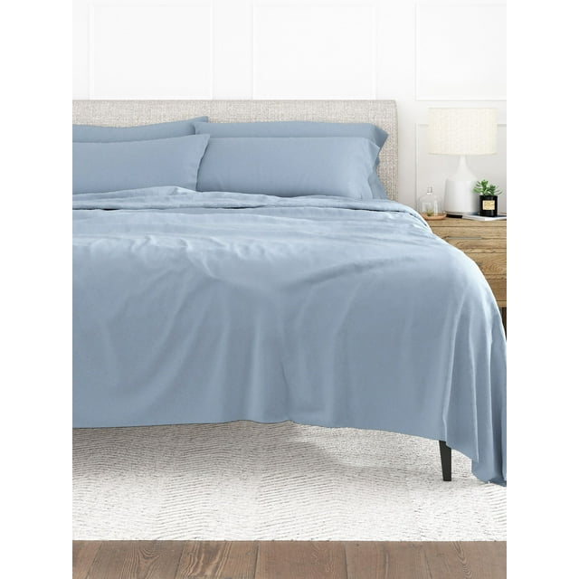 Comfort Canopy - 6 Piece Solid Light Blue Microfiber Bed Sheets for ...