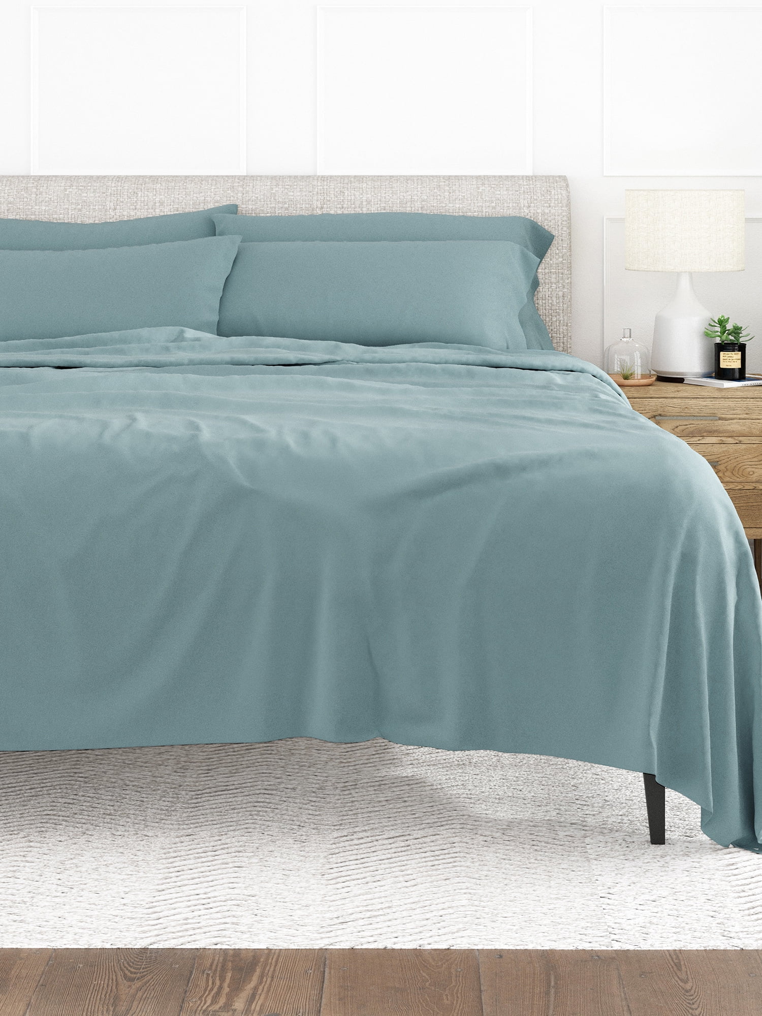 Comfort Canopy - 6 Piece Solid Ocean Microfiber Full Size Bedding with ...