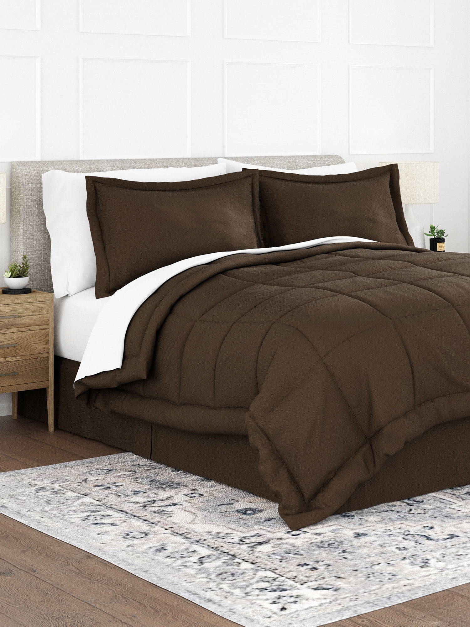 Comfort Canopy - 8 Piece Chocolate Bed In A Bag Microfiber Ultra Soft ...