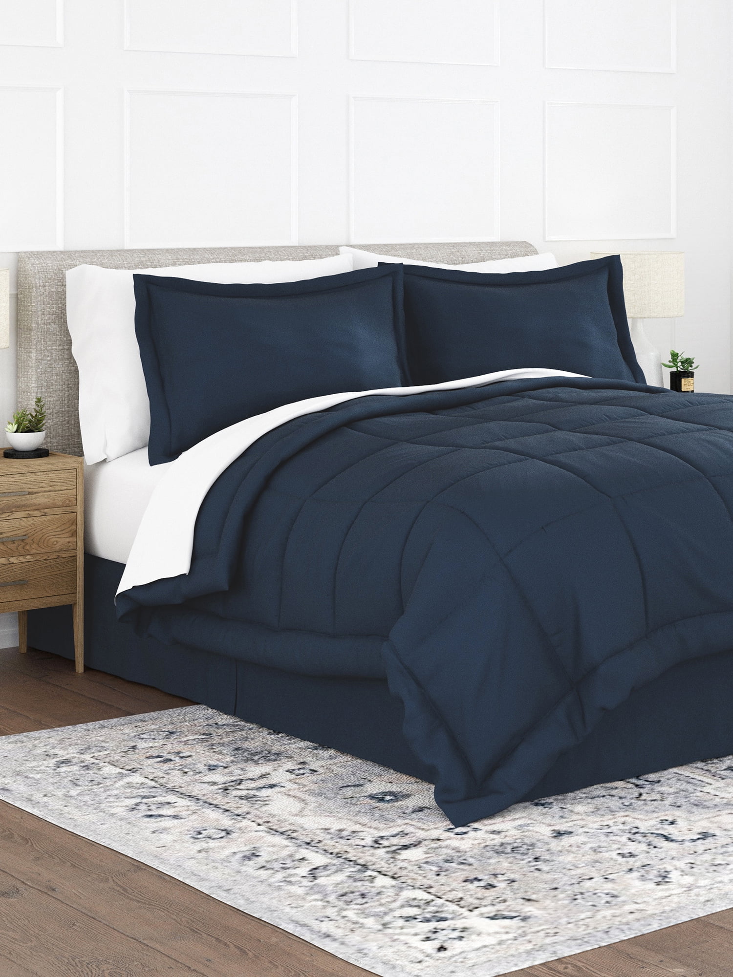 Comfort Canopy - 8 Piece Navy Bed In A Bag Microfiber Ultra Soft ...