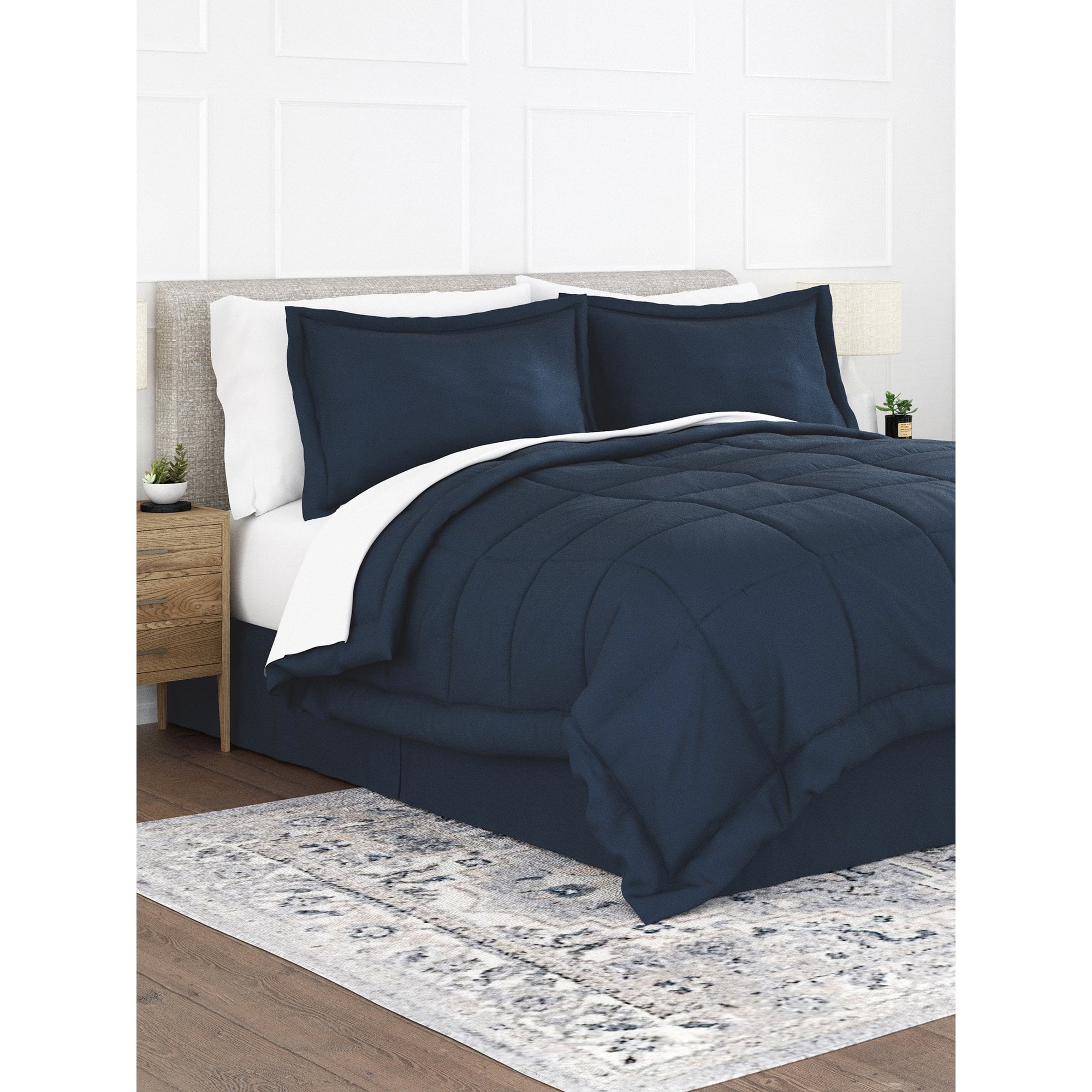 Comfort Canopy - 8 Piece Navy Bed In A Bag Microfiber Ultra Soft ...