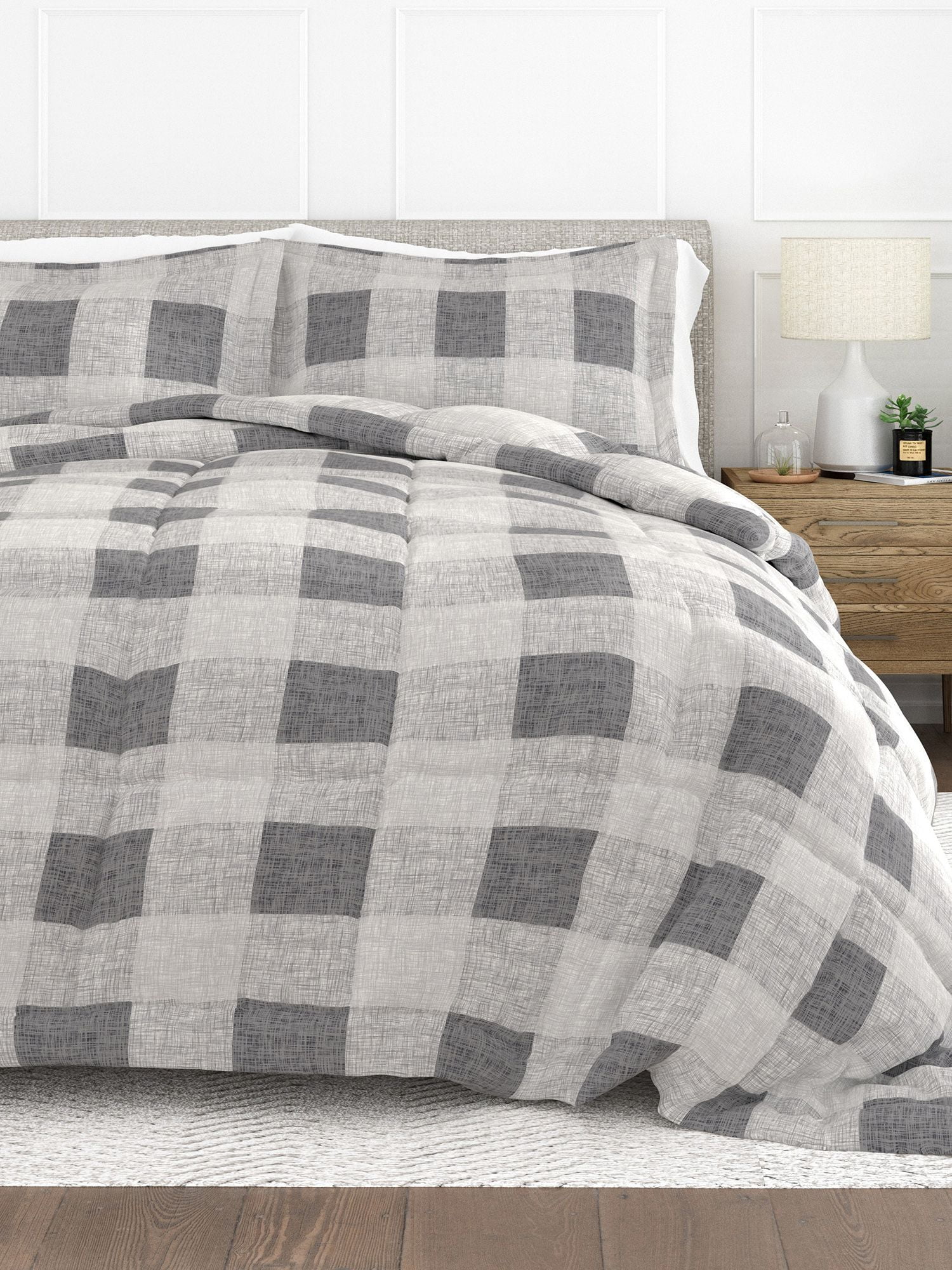 Comfort Canopy - Gray Abstract Distressed Field Comforter Set with Full ...
