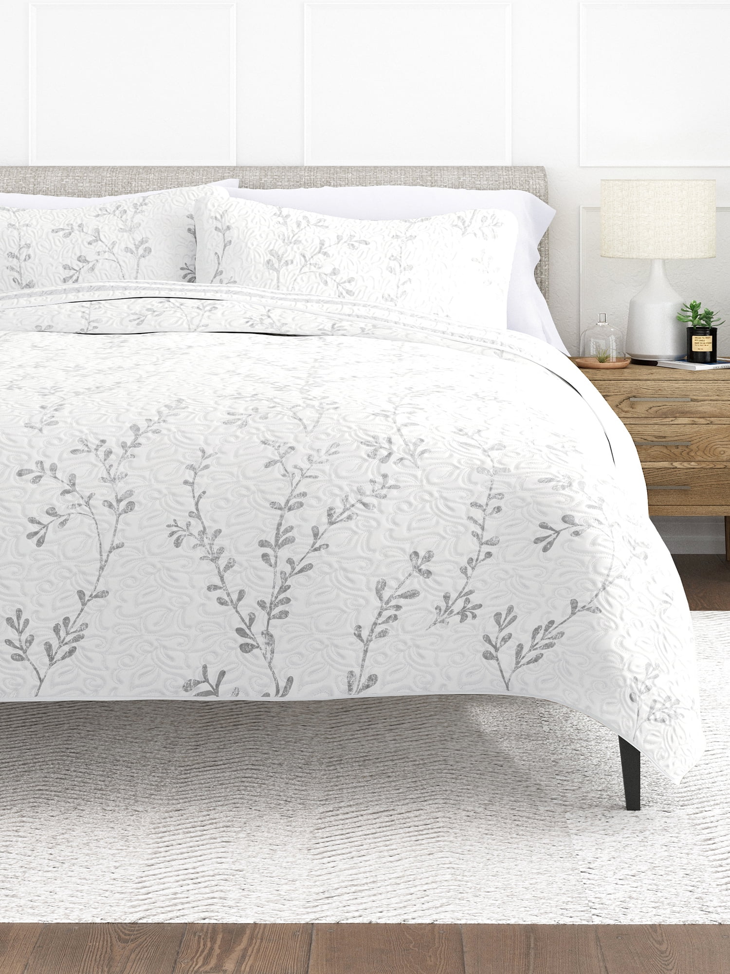 Comfort Canopy King Size Bedspread - Gray Reversible Quilt Coverlet ...