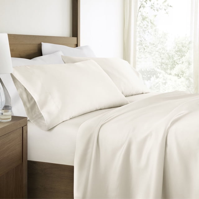 Comfort Canopy - Breathable Luxury Ivory 4 Piece Bamboo Rayon Sheet Set ...