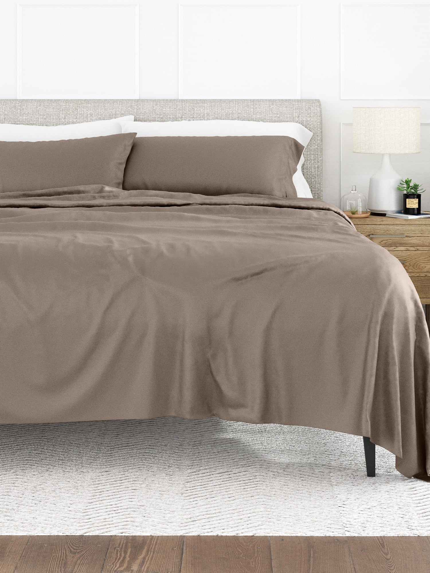 Comfort Canopy - Luxury Taupe 4 Piece Bamboo Rayon Sheet Set for Queen ...