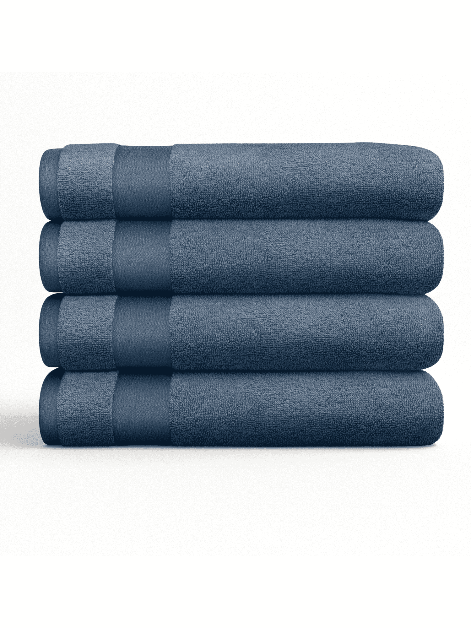 Comfort Canopy - Navy 4 Pack 100% Cotton Bath Towel Sets, Bathroom ...