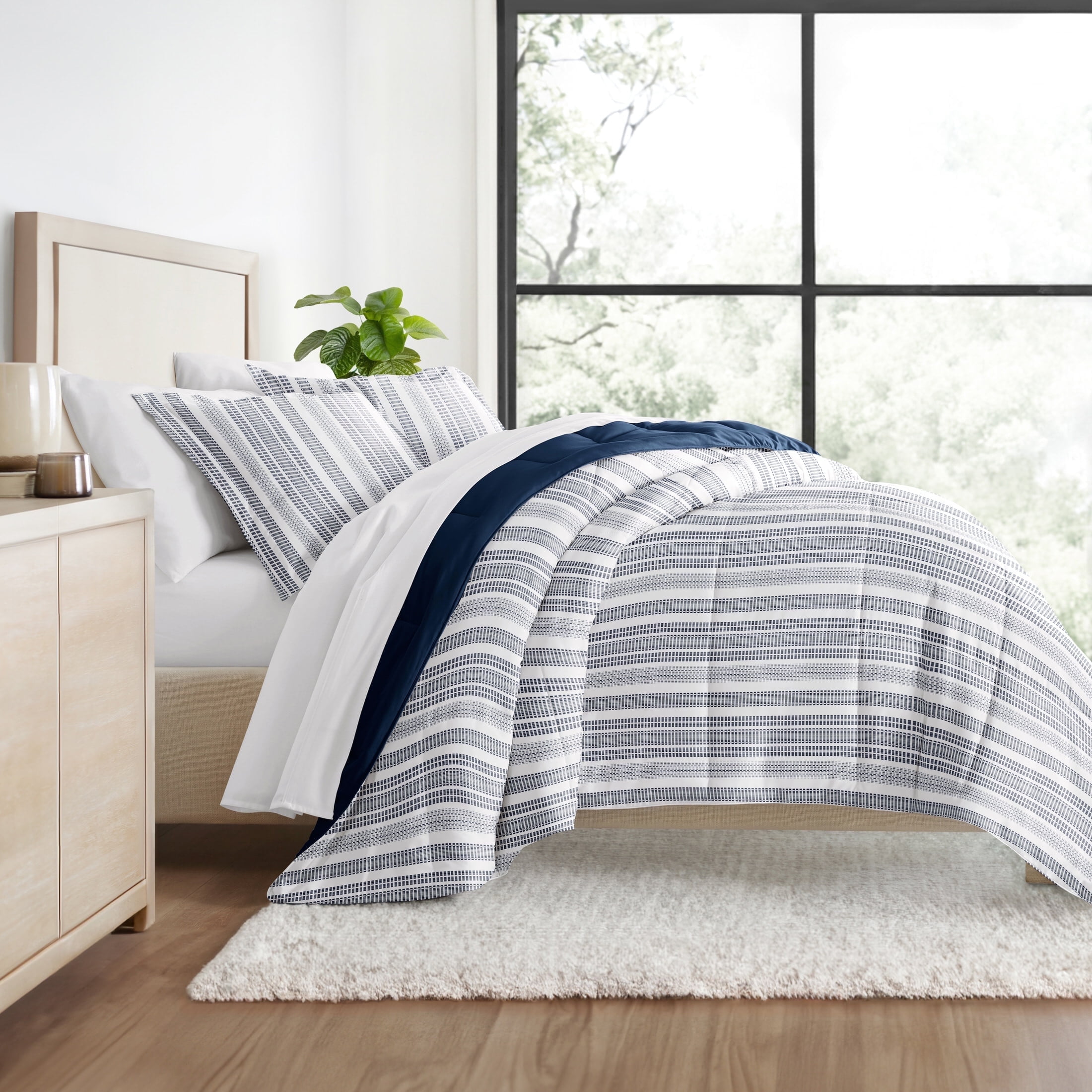 Comfort Canopy - Navy Farmhouse Dreams Timeless Print All Seaon Down ...