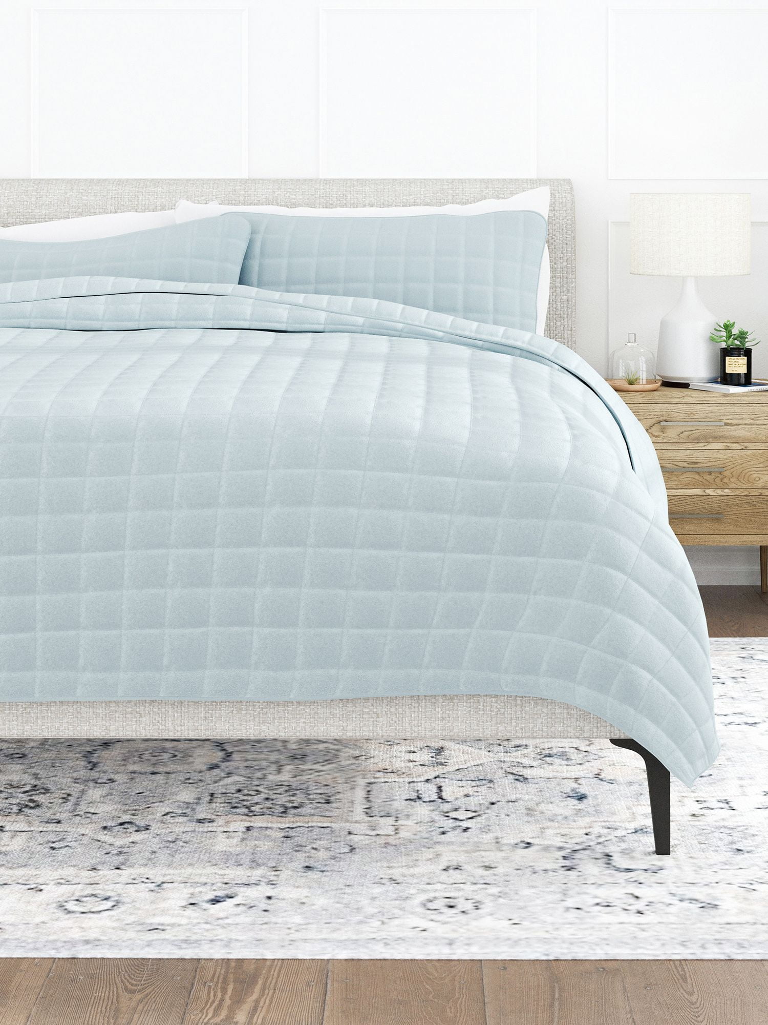 Twin Quilt Bed Set in Damask Stitched by Comfort Canopy - Walmart.com