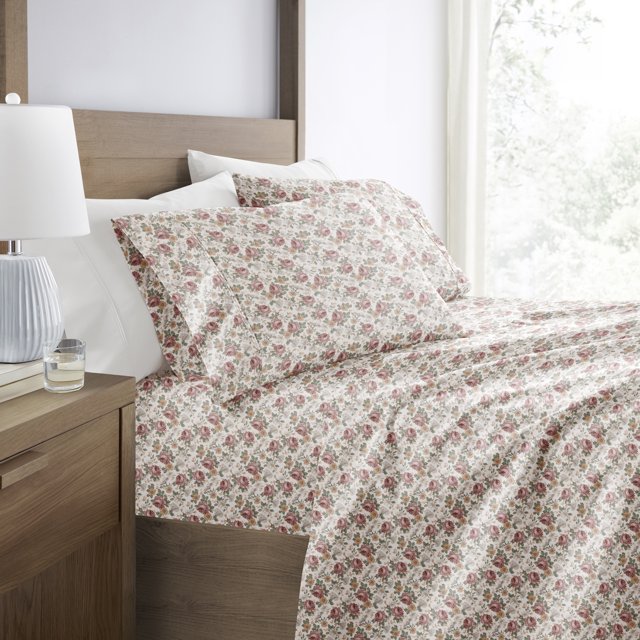 Comfort Canopy - Patterned Ultra-Soft Bed Sheet Set - Delicate Blossoms ...
