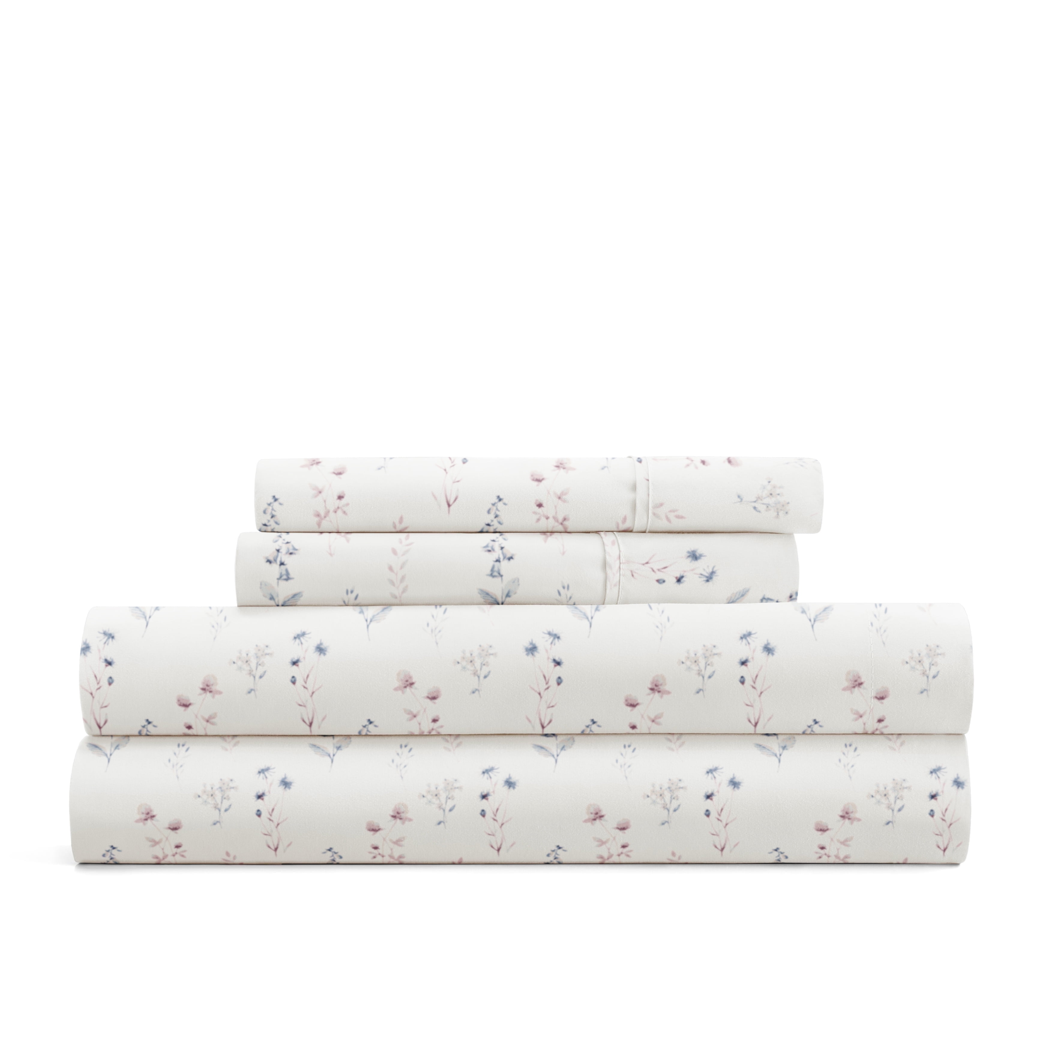 Delicate Blossoms Bed Sheets Set - Breathable and Ultra-Soft Painted ...