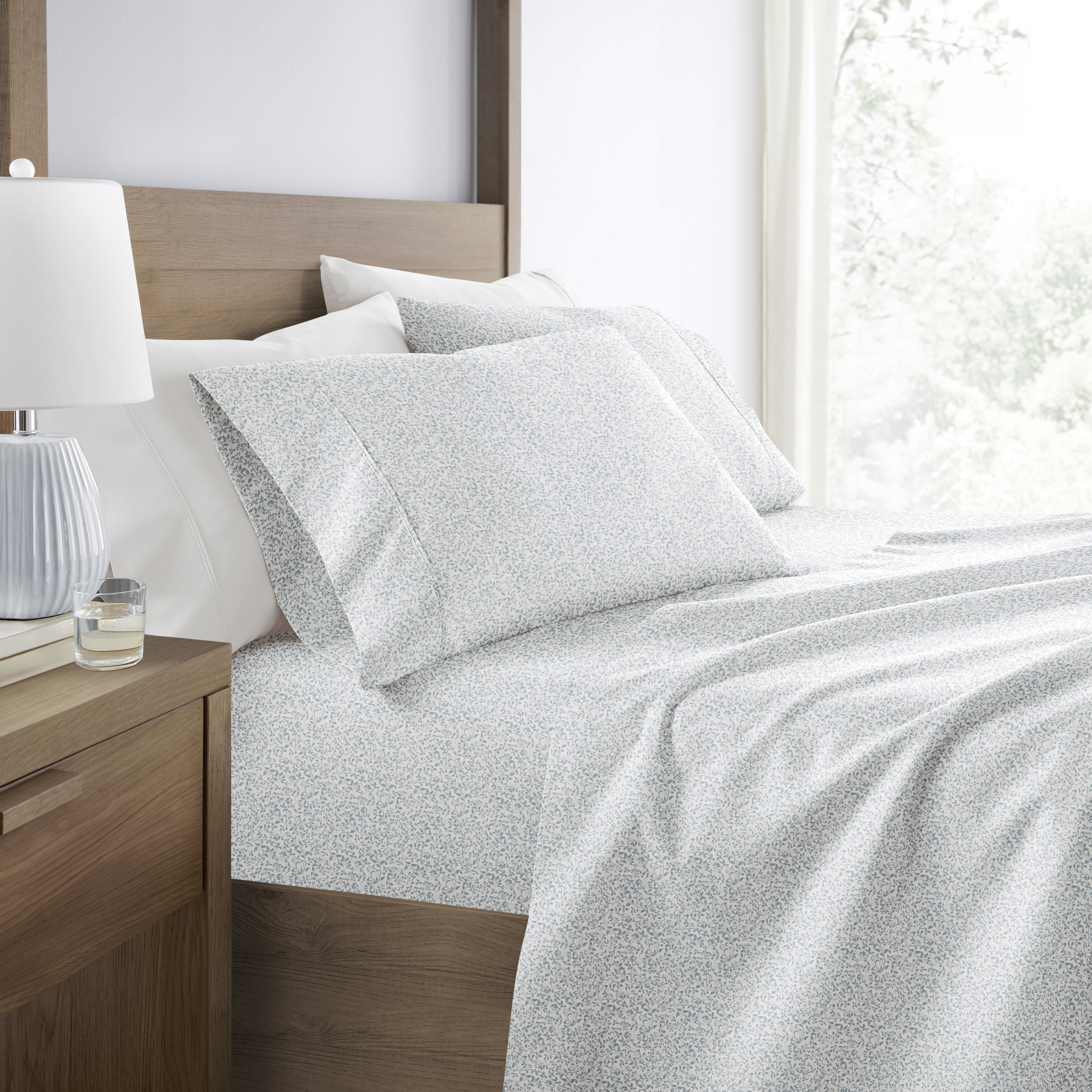 Comfort Canopy Patterned Ultra-Soft Microfiber Bed Sheet Sets, Queen ...