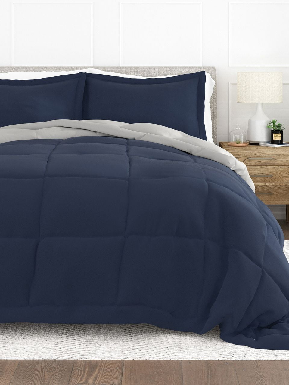 Comfort Canopy - Reversible Navy/Light Gray Lightweight All Season Down ...