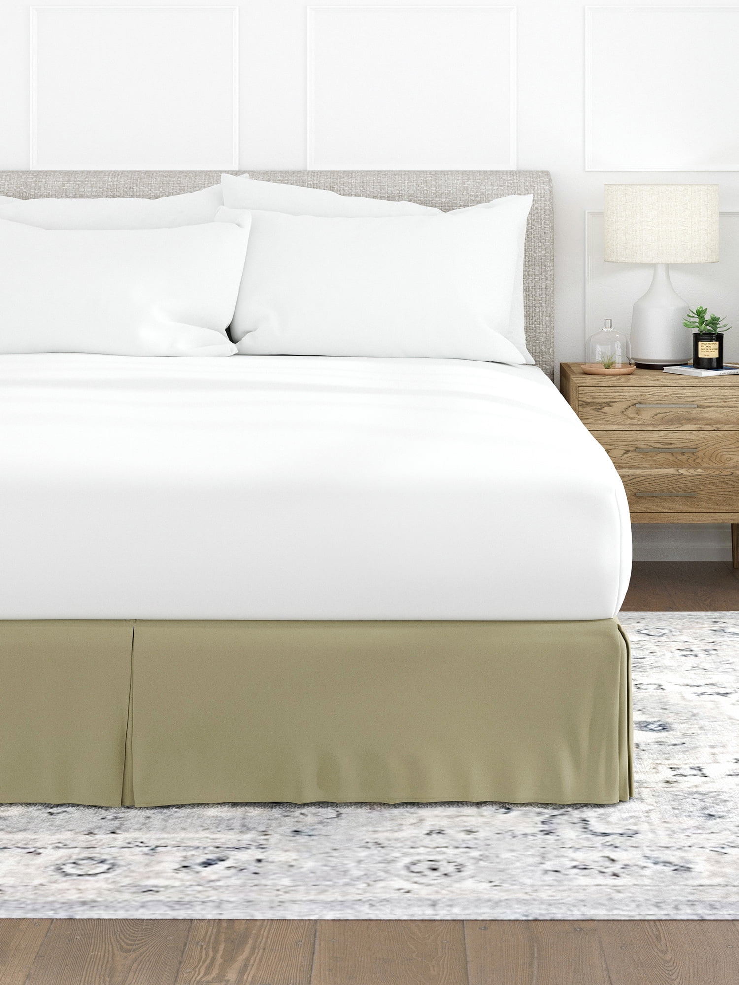 Comfort Canopy - Sage Pleated Bed Skirt Box Spring Frame Cover for King ...