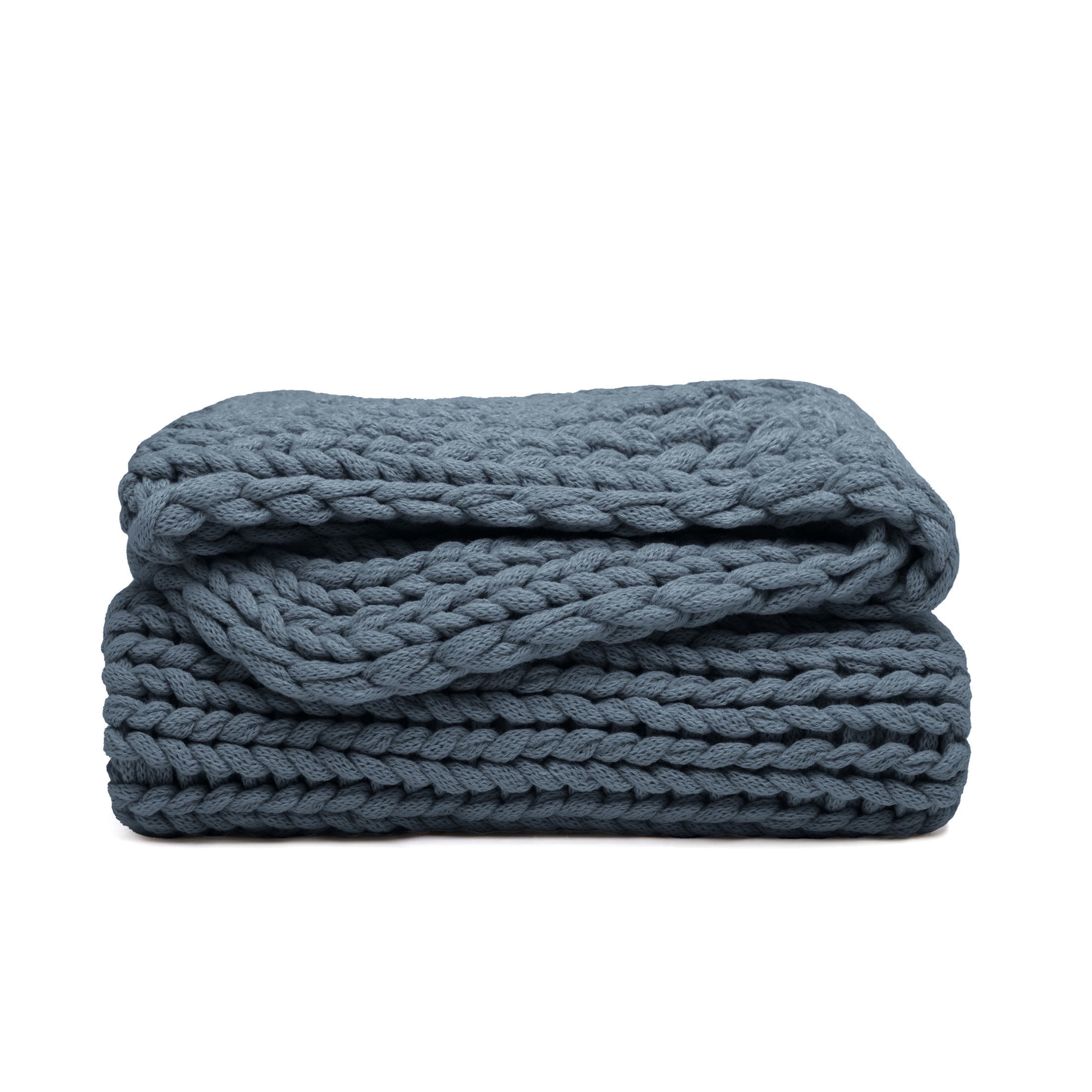 Comfort Canopy - Throw Blanket, Stone Chunky Soft Acrylic Hand-Knit ...