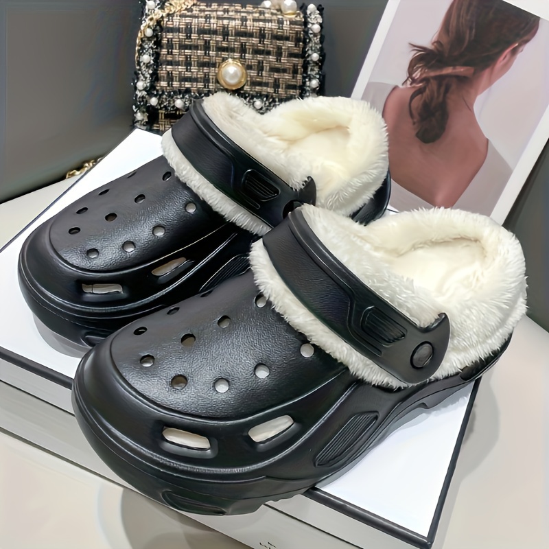 Comfort-Chic Detachable Clogs with Thermal Plush Lining - Non-Slip ...