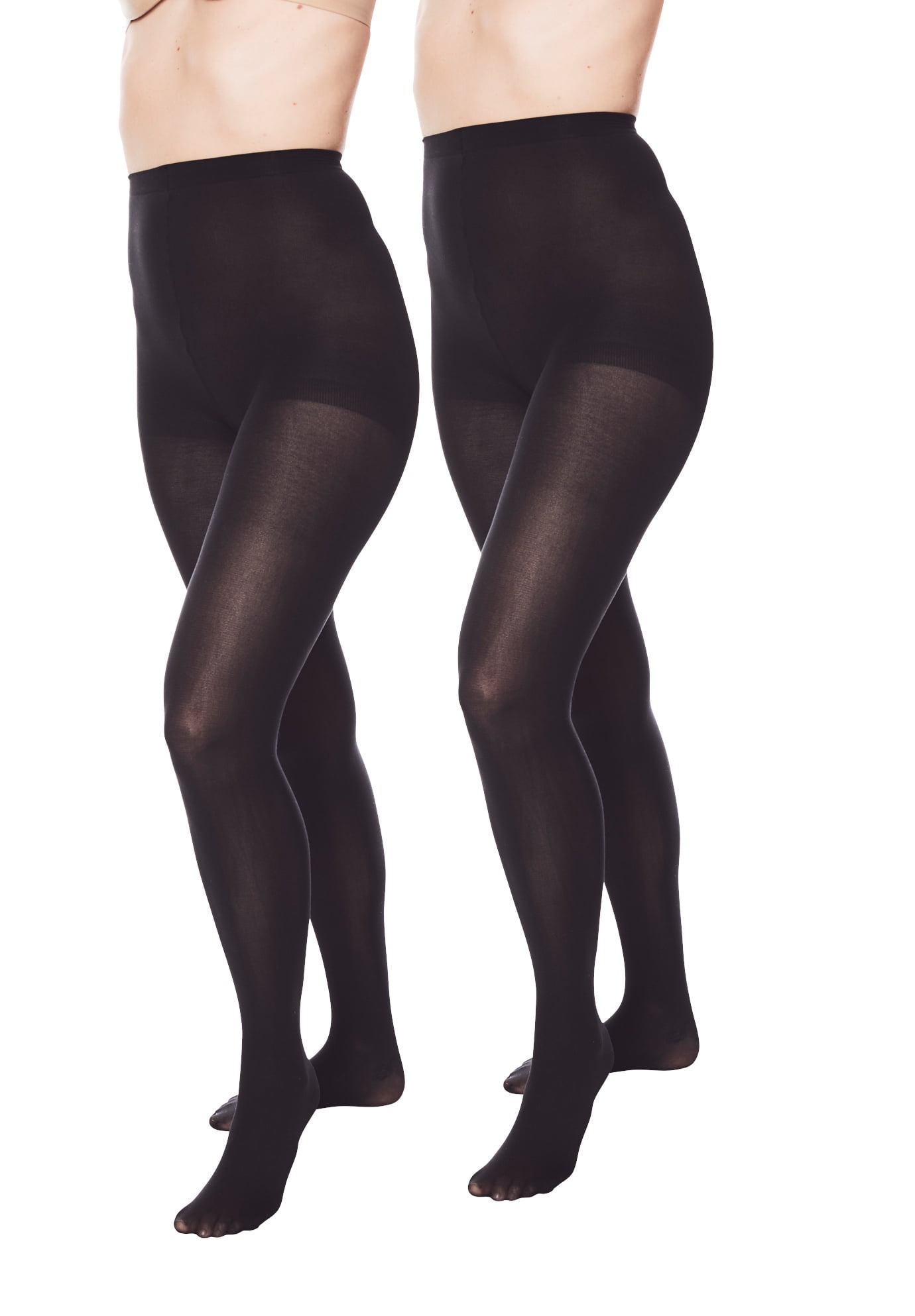 Comfort Choice Womens Plus Size 2 Pack Opaque Tights Tights