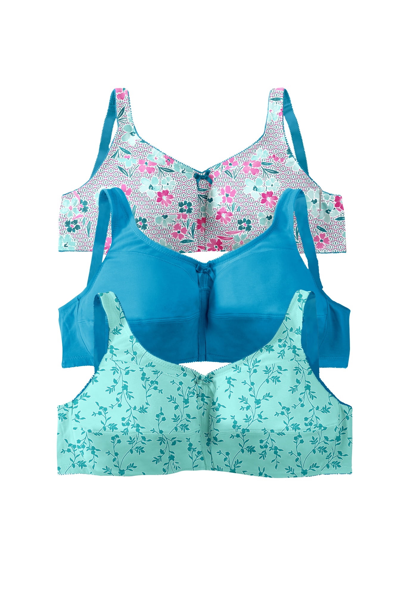 Comfort Choice Women's Plus Size 3-Pack Cotton Wireless Bra - Walmart.com