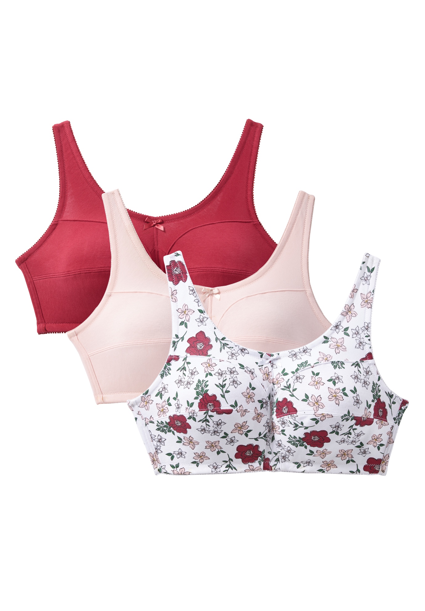 Comfort Choice Women's Plus Size 3-Pack Cotton Wireless Bra - Walmart.com