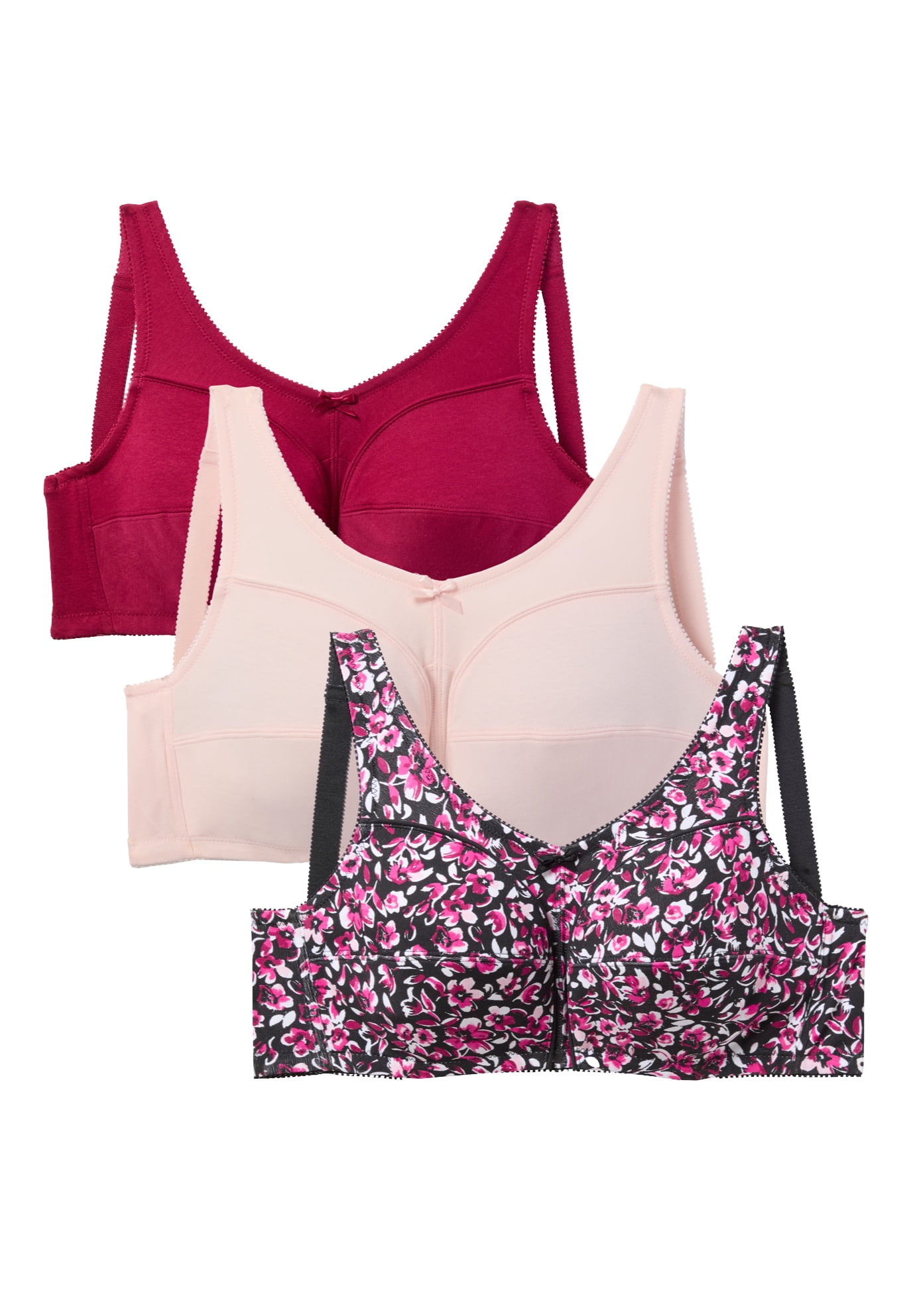 Comfort Choice Women's Plus Size 3-Pack Cotton Wireless Bra - Walmart.com