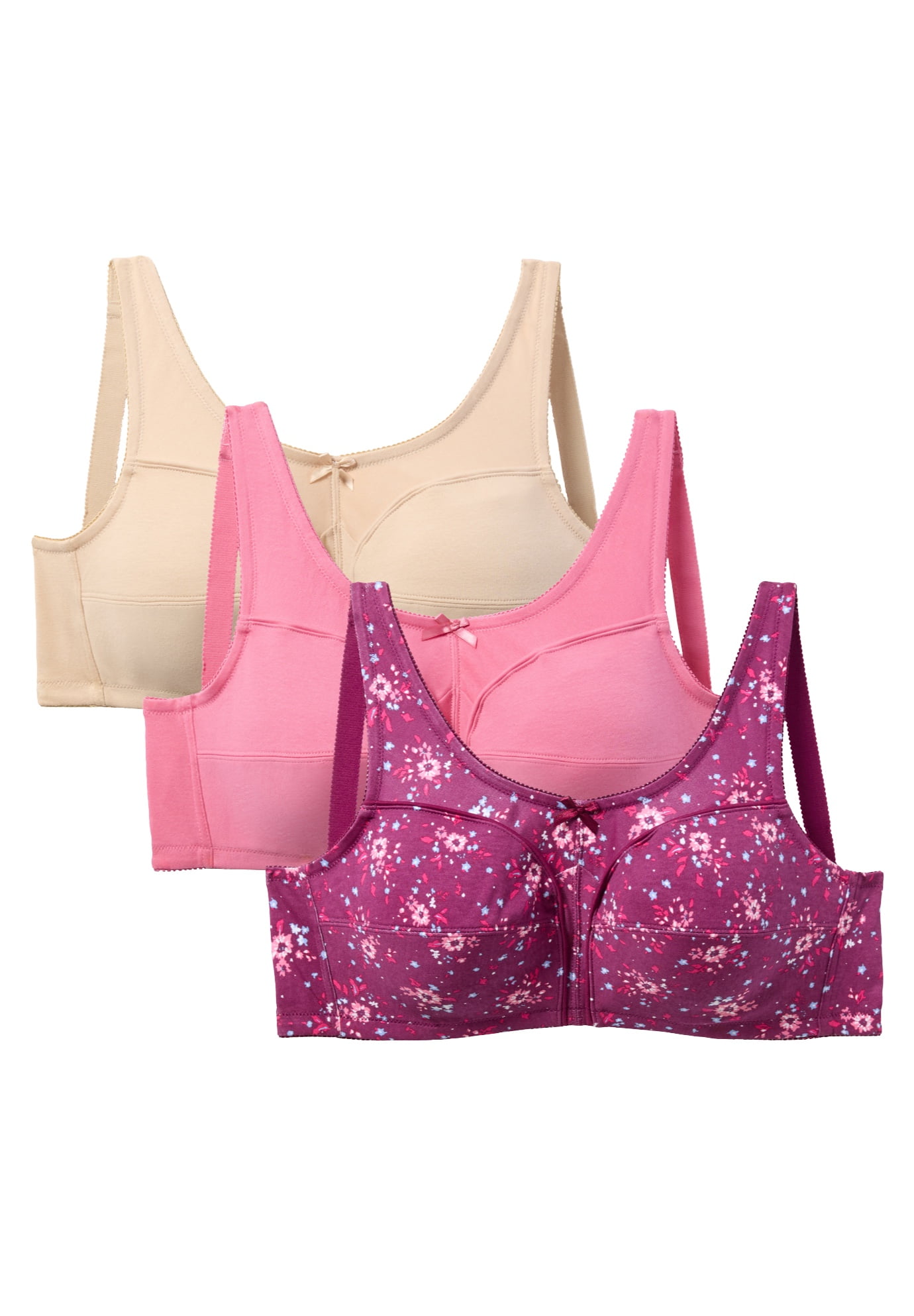 Comfort Choice Women's Plus Size 3-Pack Cotton Wireless Bra - Walmart.com
