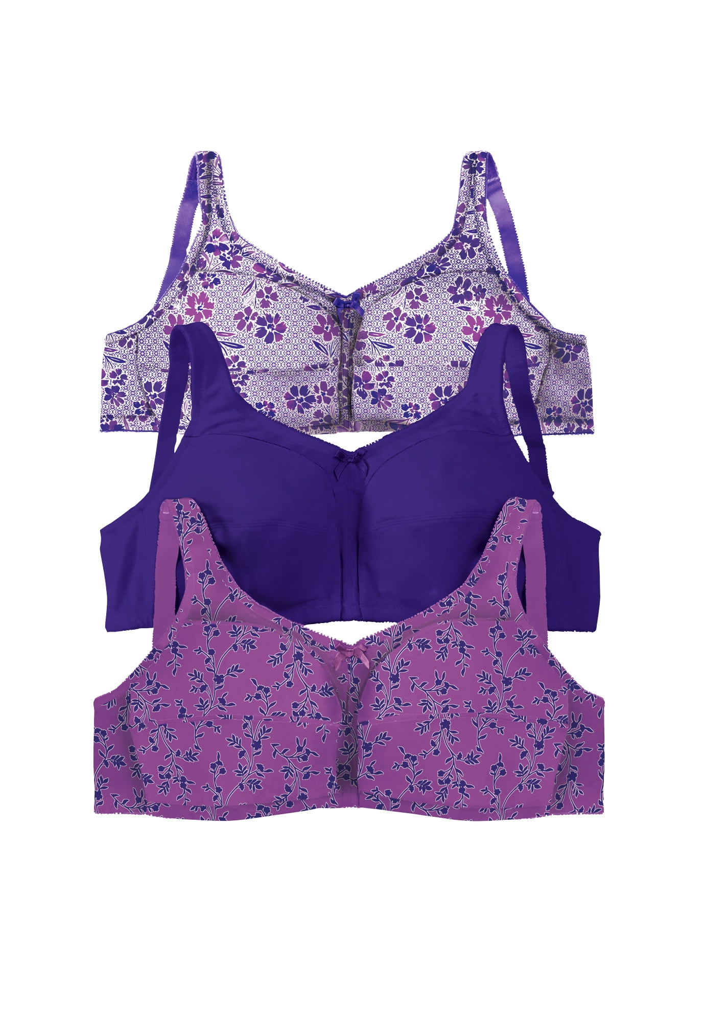 Comfort Choice Women's Plus Size 3-Pack Cotton Wireless Bra - Walmart.com