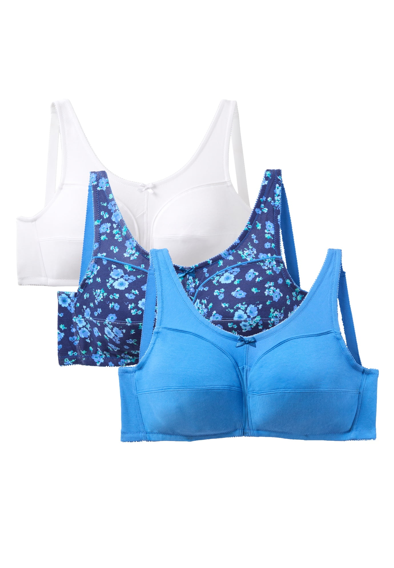 Comfort Choice Women's Plus Size 3-Pack Cotton Wireless Bra - Walmart.com