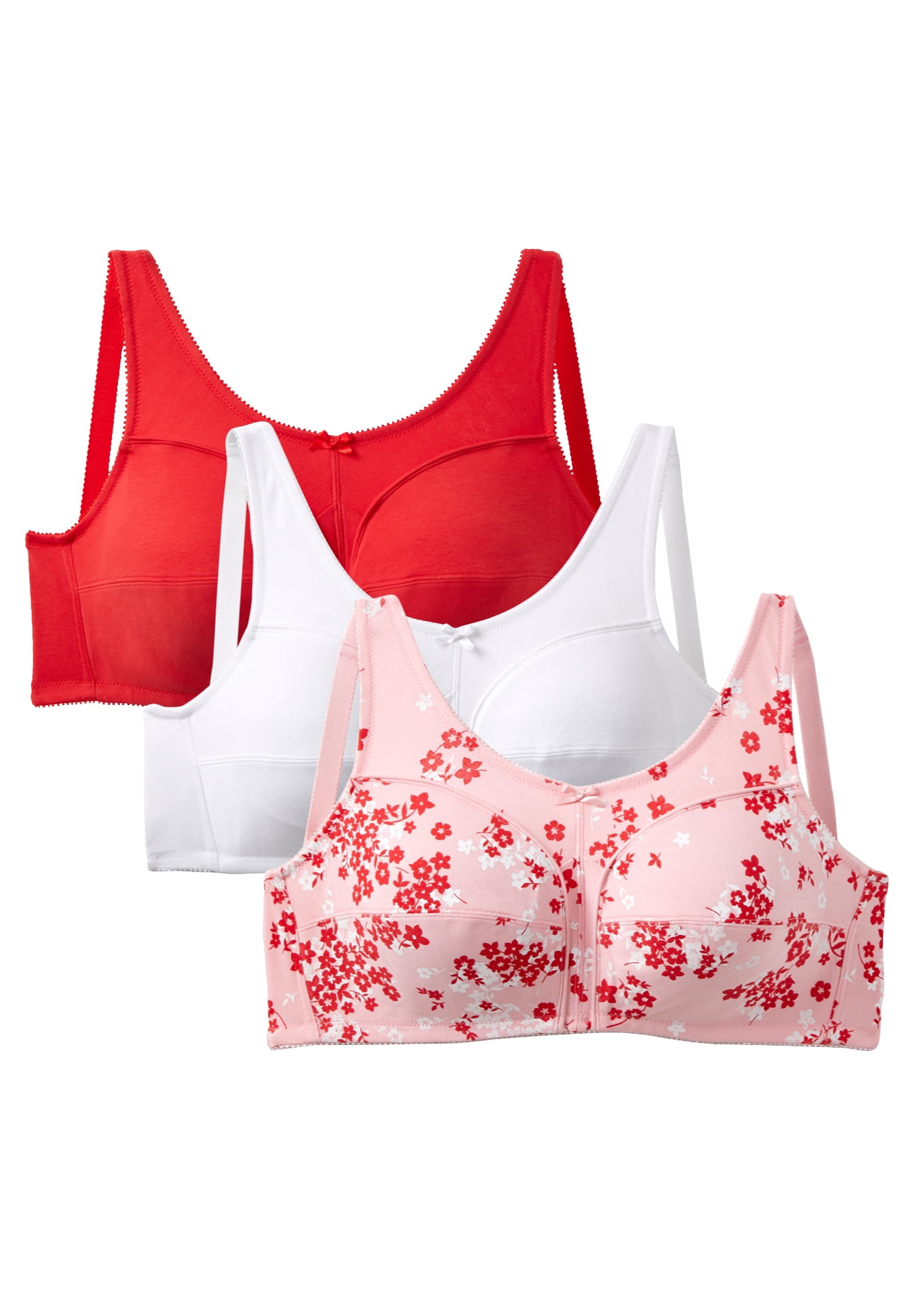 Comfort Choice Women's Plus Size 3-Pack Cotton Wireless Bra - Walmart.com