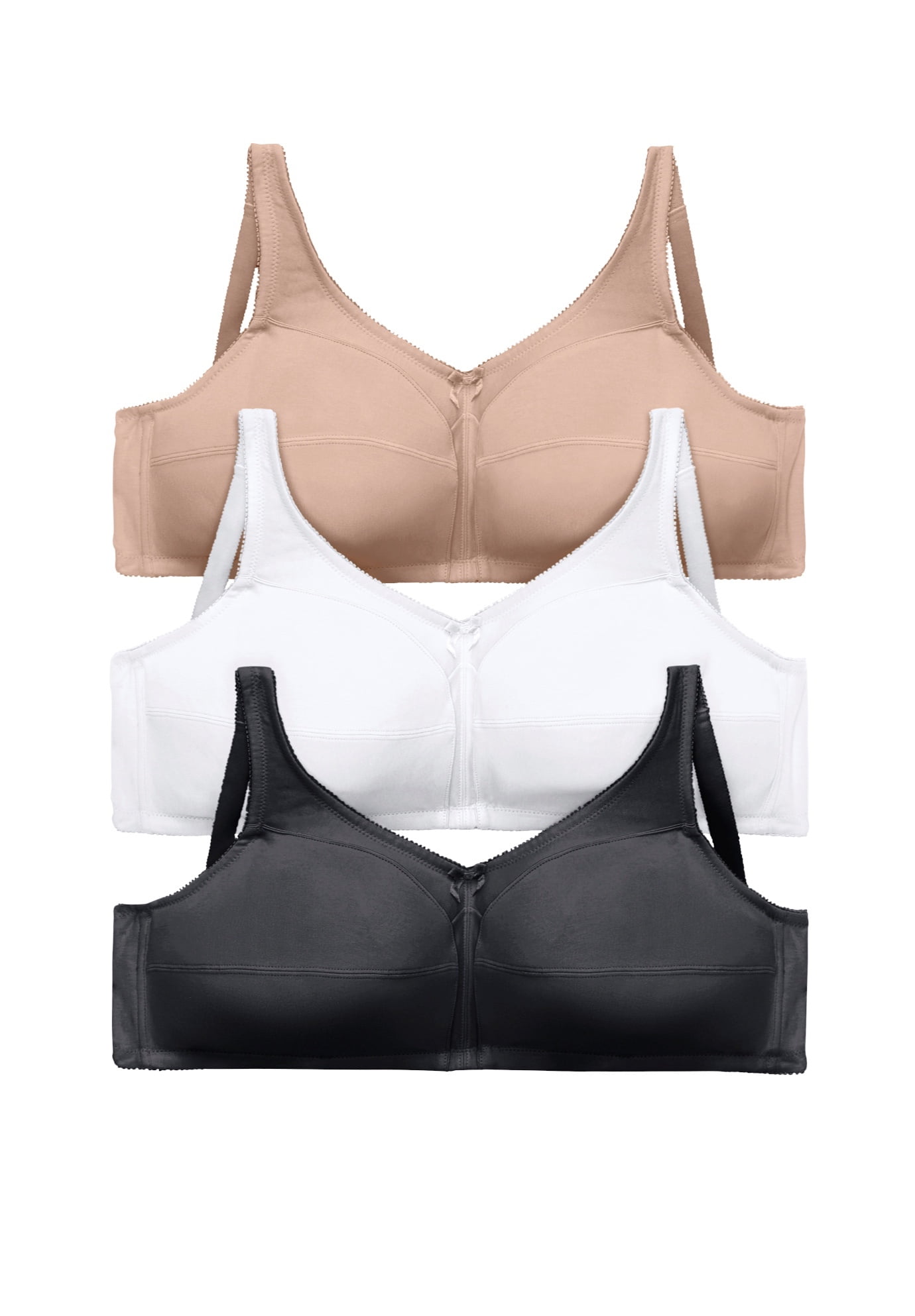 Comfort Choice Women's Plus Size 3-Pack Cotton Wireless Bra - Walmart.com