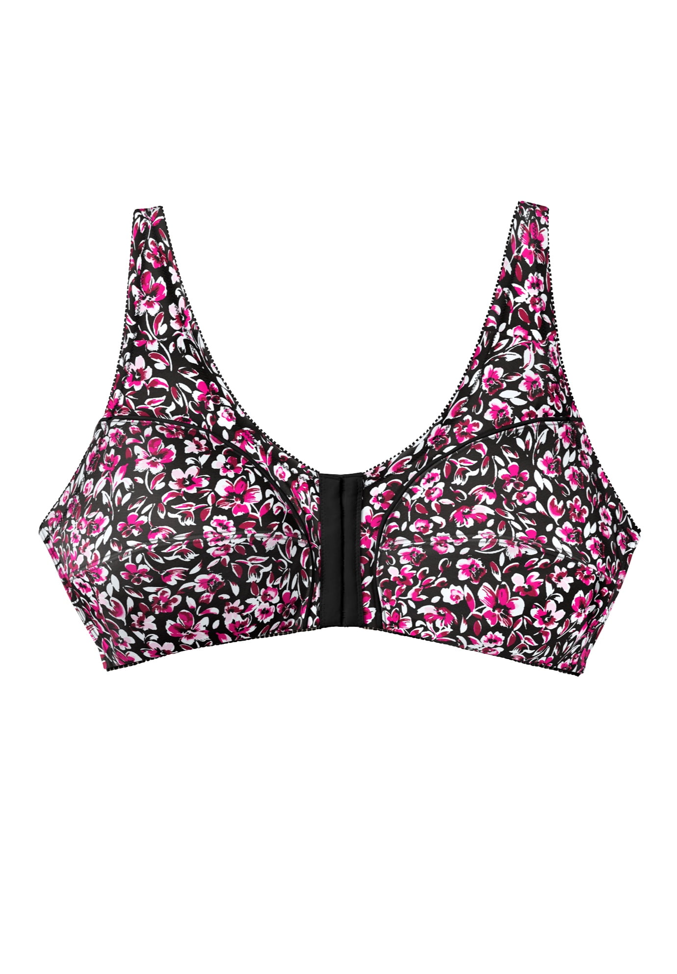 Comfort Choice Women's Plus Size 3-Pack Front-Close Cotton Wireless Bra ...