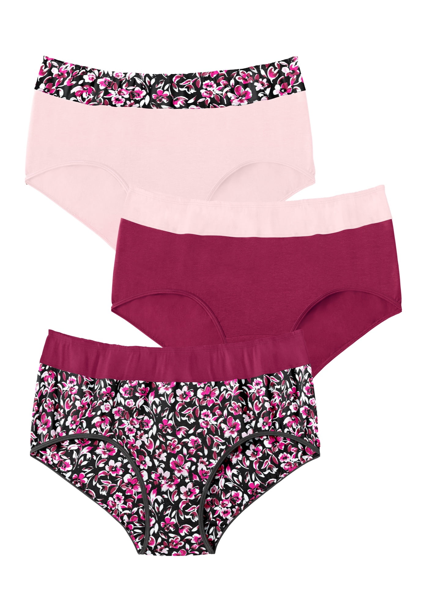 Comfort Choice Women's Plus Size Full Coverage Stretch Cotton Color ...