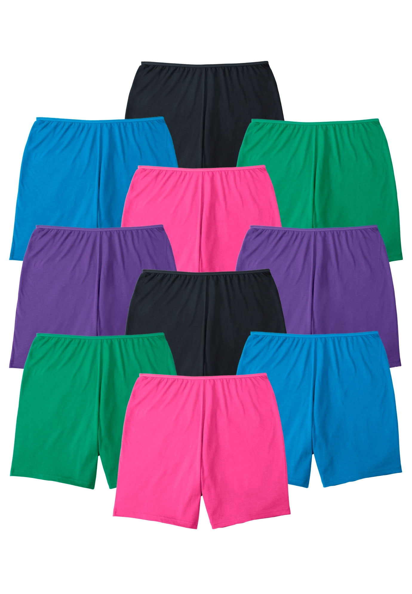 Comfort Choice Women's Plus Size Cotton Boxer 10-Pack - Walmart.com