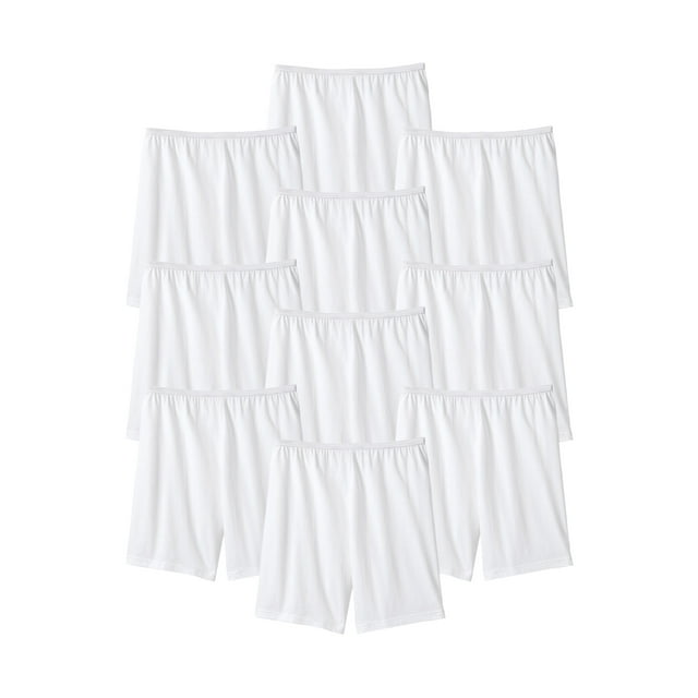 Comfort Choice Women's Plus Size Cotton Boxer 10-Pack, Breathable, Full ...