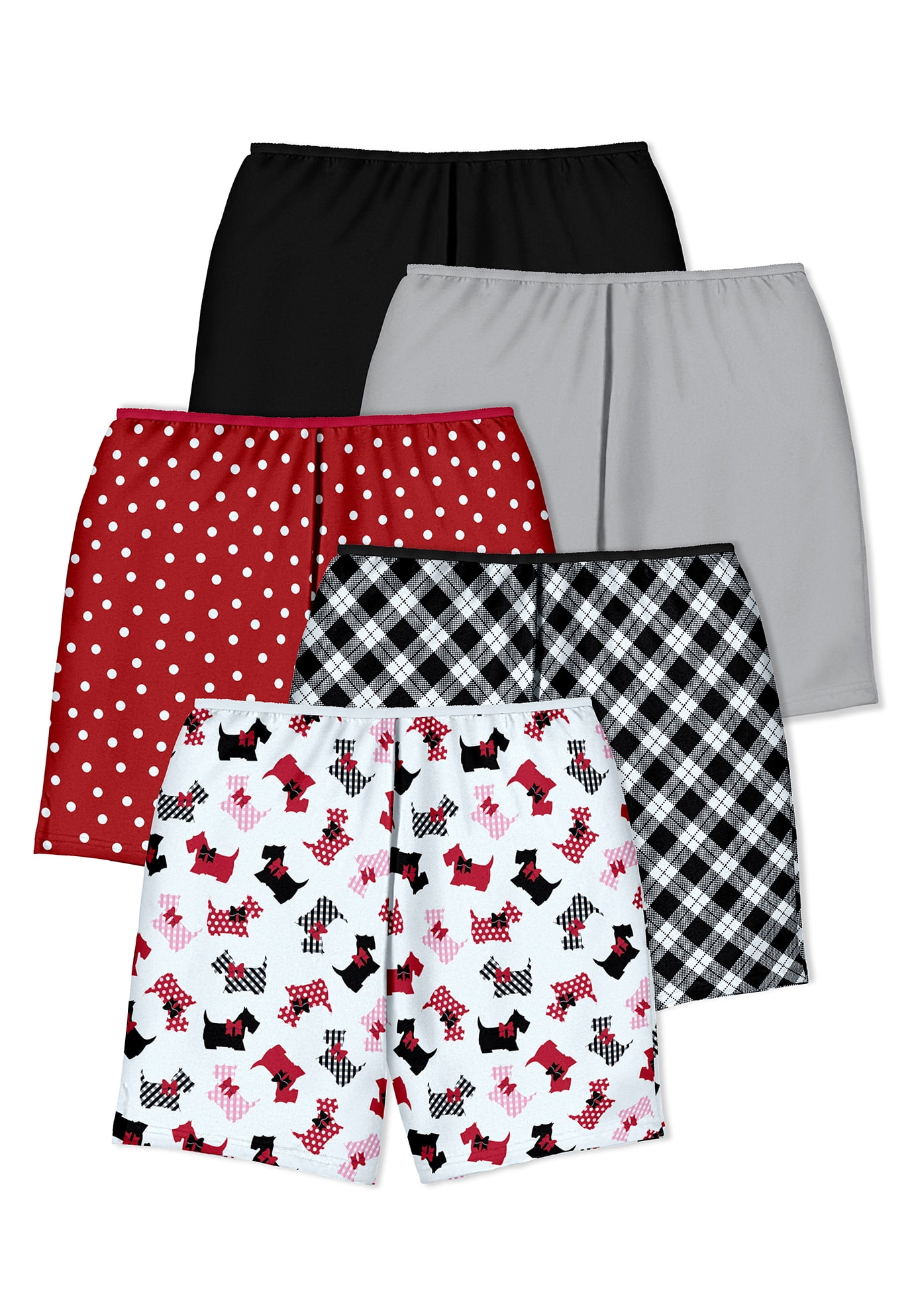 Comfort Choice Women's Plus Size Cotton Boxer 5-Pack - Walmart.com