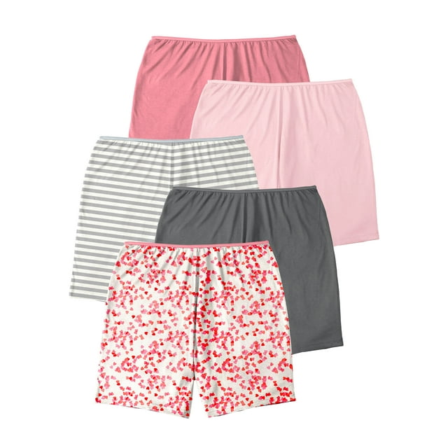 Comfort Choice Women's Plus Size Cotton Boxer 5-Pack - Walmart.com
