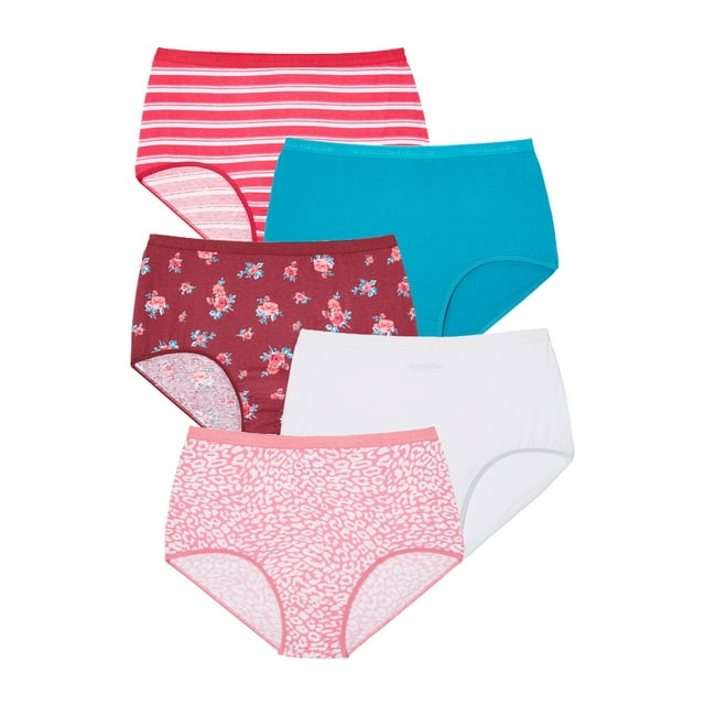 Comfort Choice Womens Plus Size Cotton Brief 10 Pack