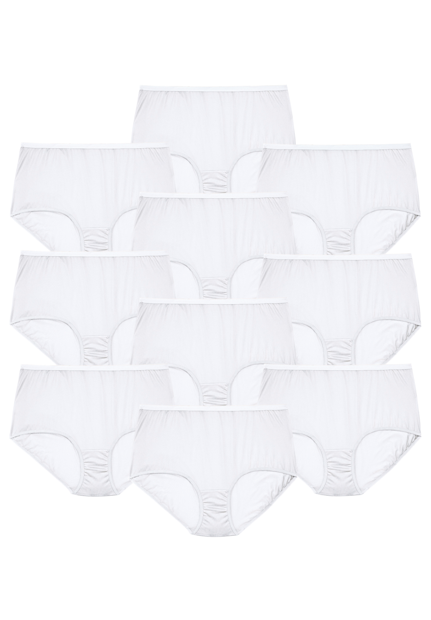 Women's Cotton White Brief 10-Pack, Style PW40WH - Walmart.com