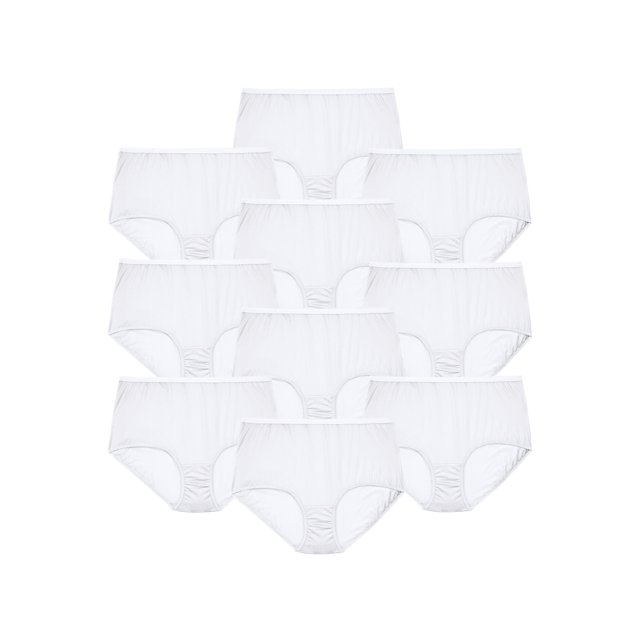 Comfort Choice Womens Plus Size Cotton Brief 10 Pack